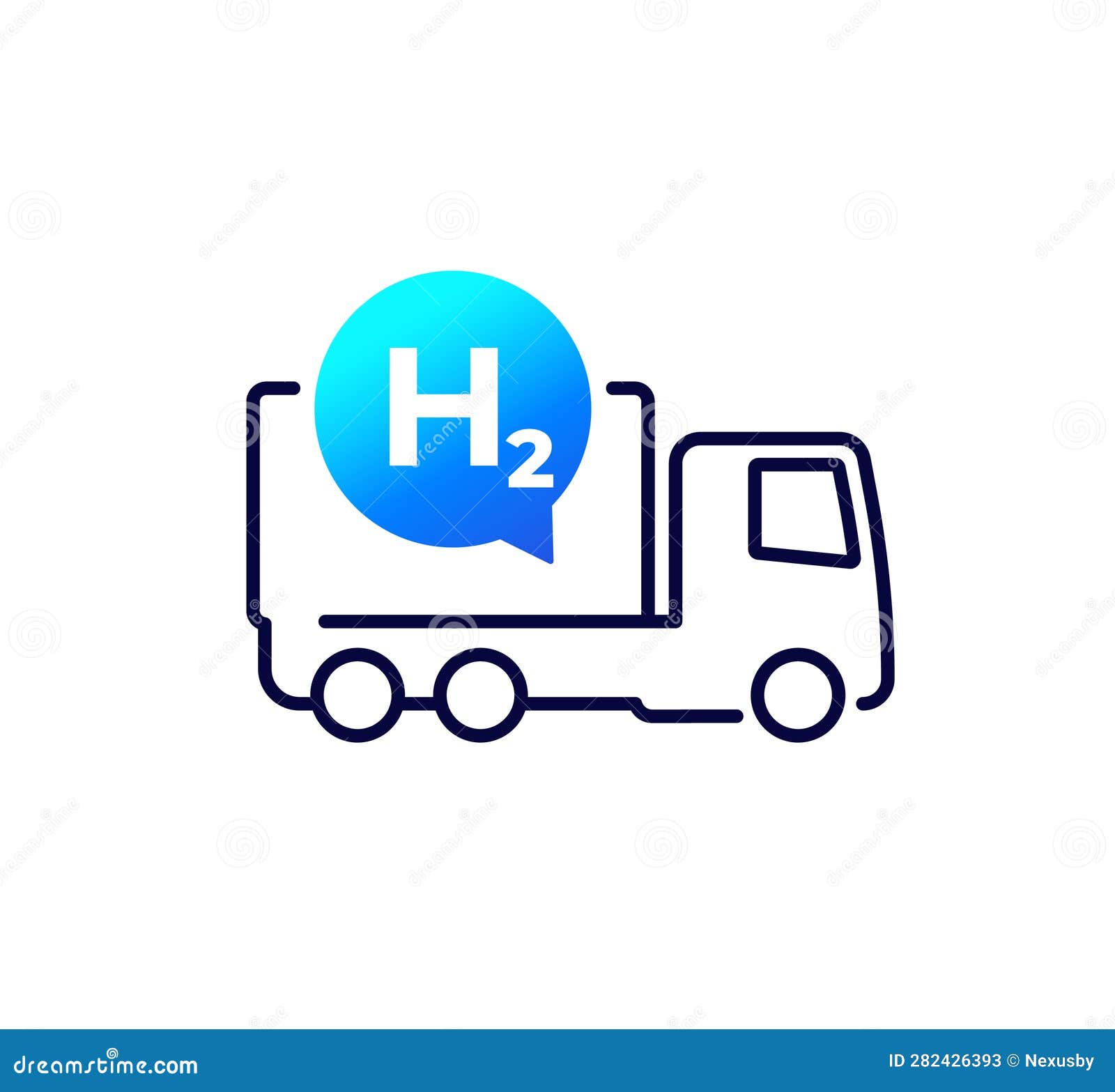 Hydrogen Truck Icon On White Cartoon Vector | CartoonDealer.com #282426393