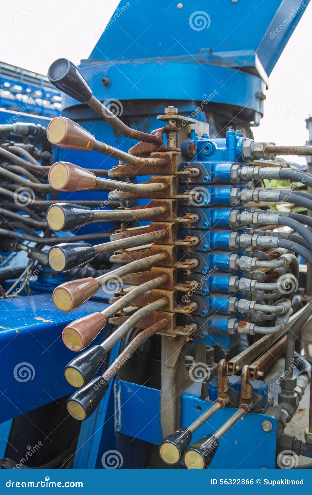 Hydrolic handle control stock photo. Image of detail - 56322866