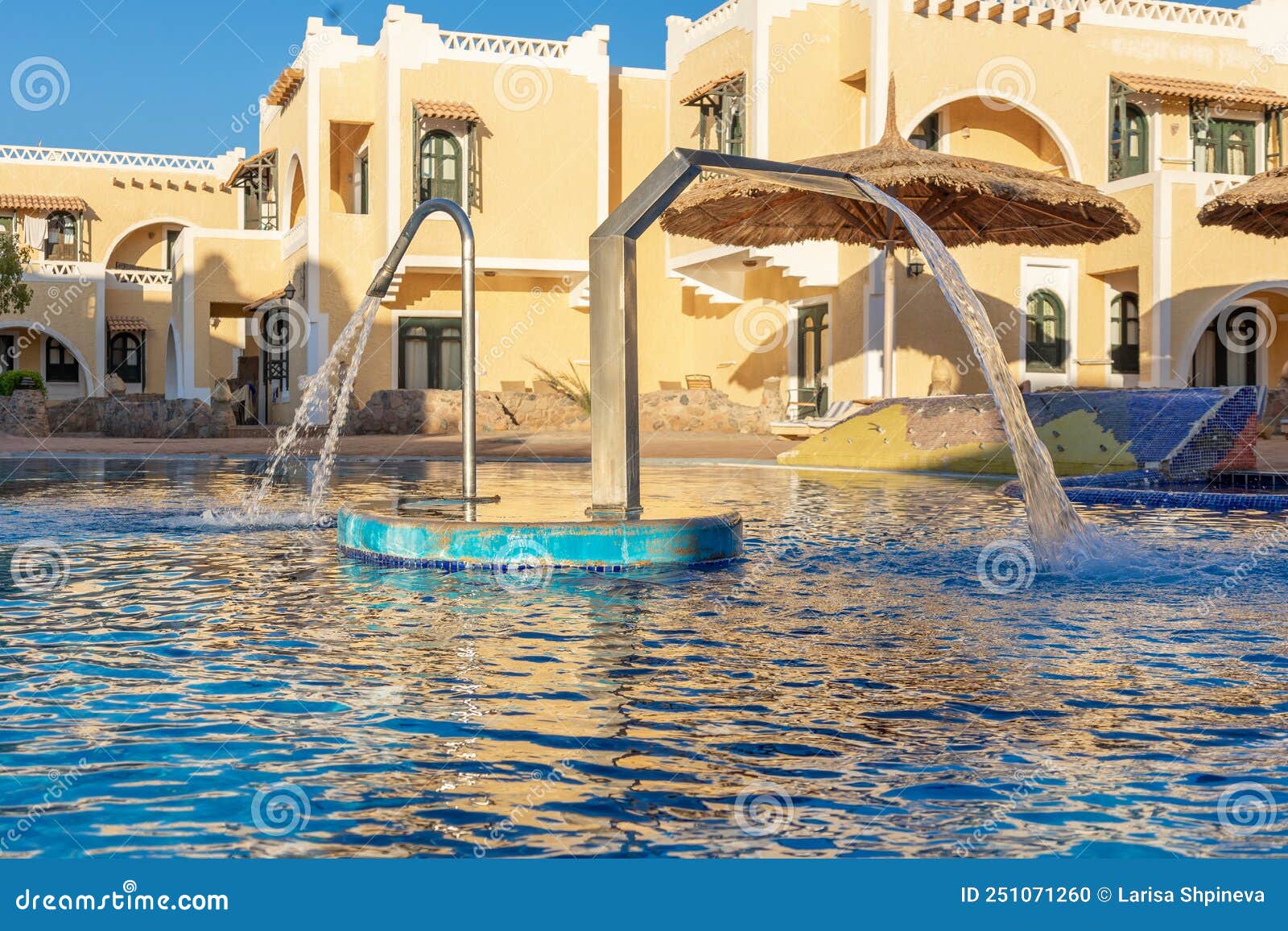 Hydromassage Water With Gentle Splashes At Spa Resort Waterfall Flow