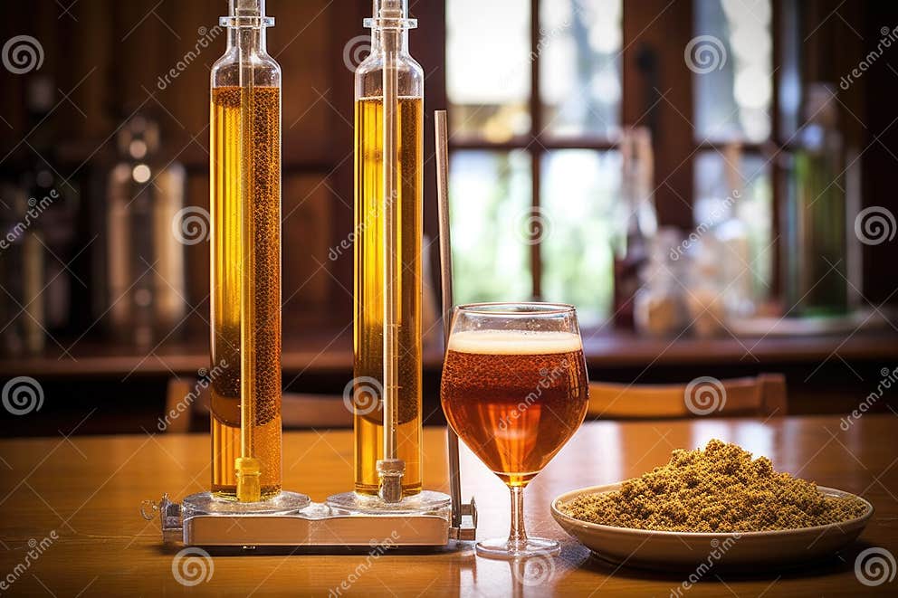 Hydrometer Measuring Specific Gravity of Beer Wort Stock Photo - Image ...