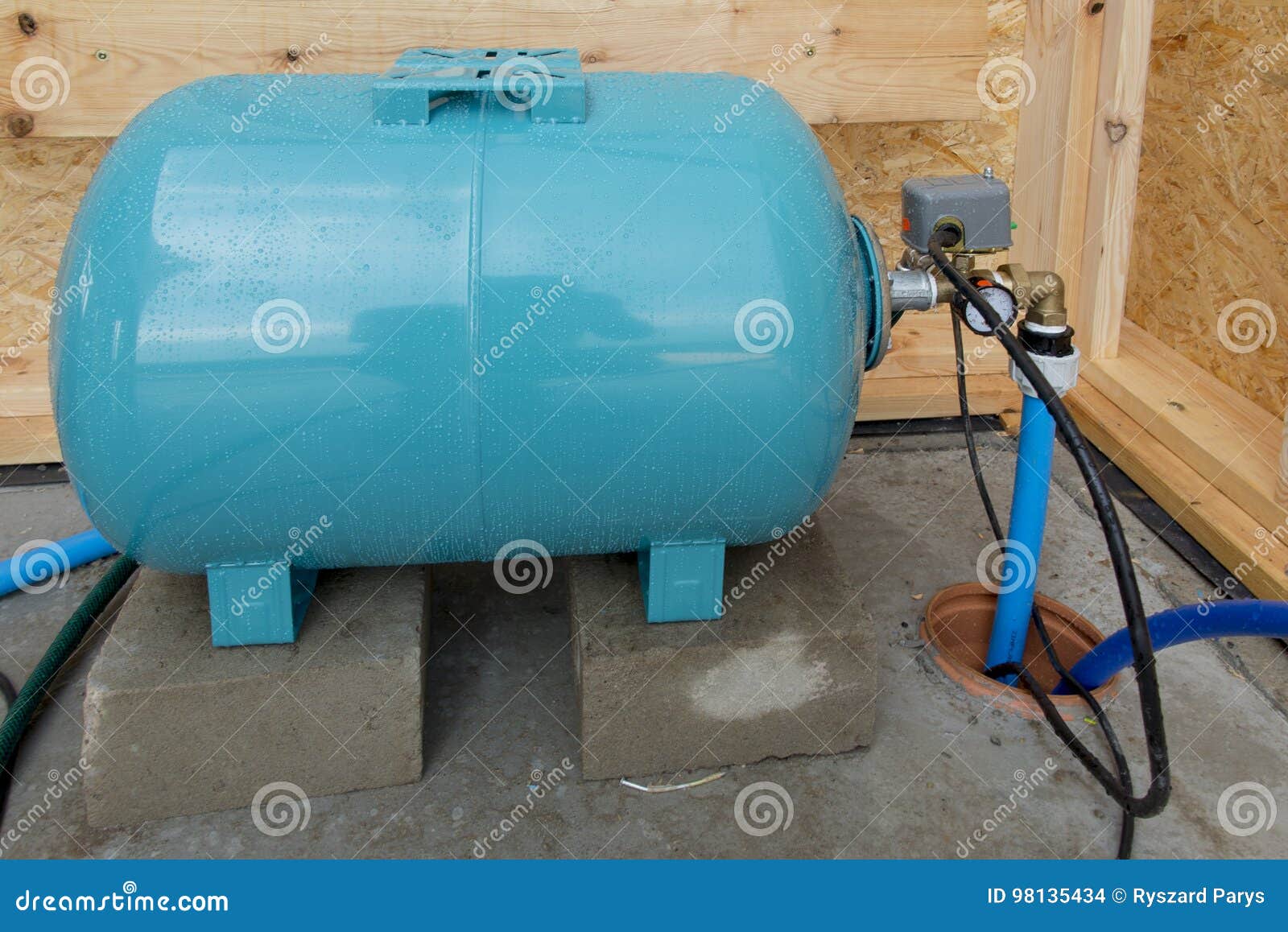 Hydrophore or Water Tank Equalizing the Pressure Stock Photo - Image of ...