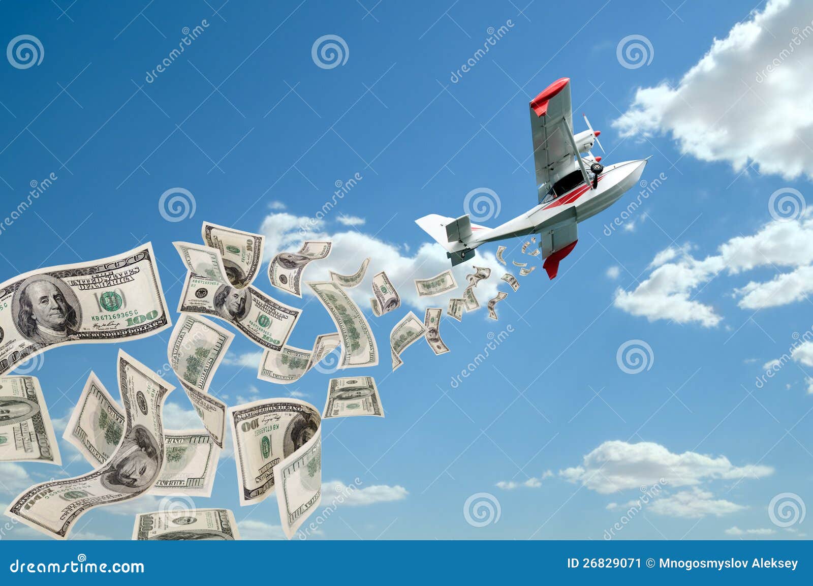 Hydroplane and dollars stock image. Image of aeroplane - 26829071