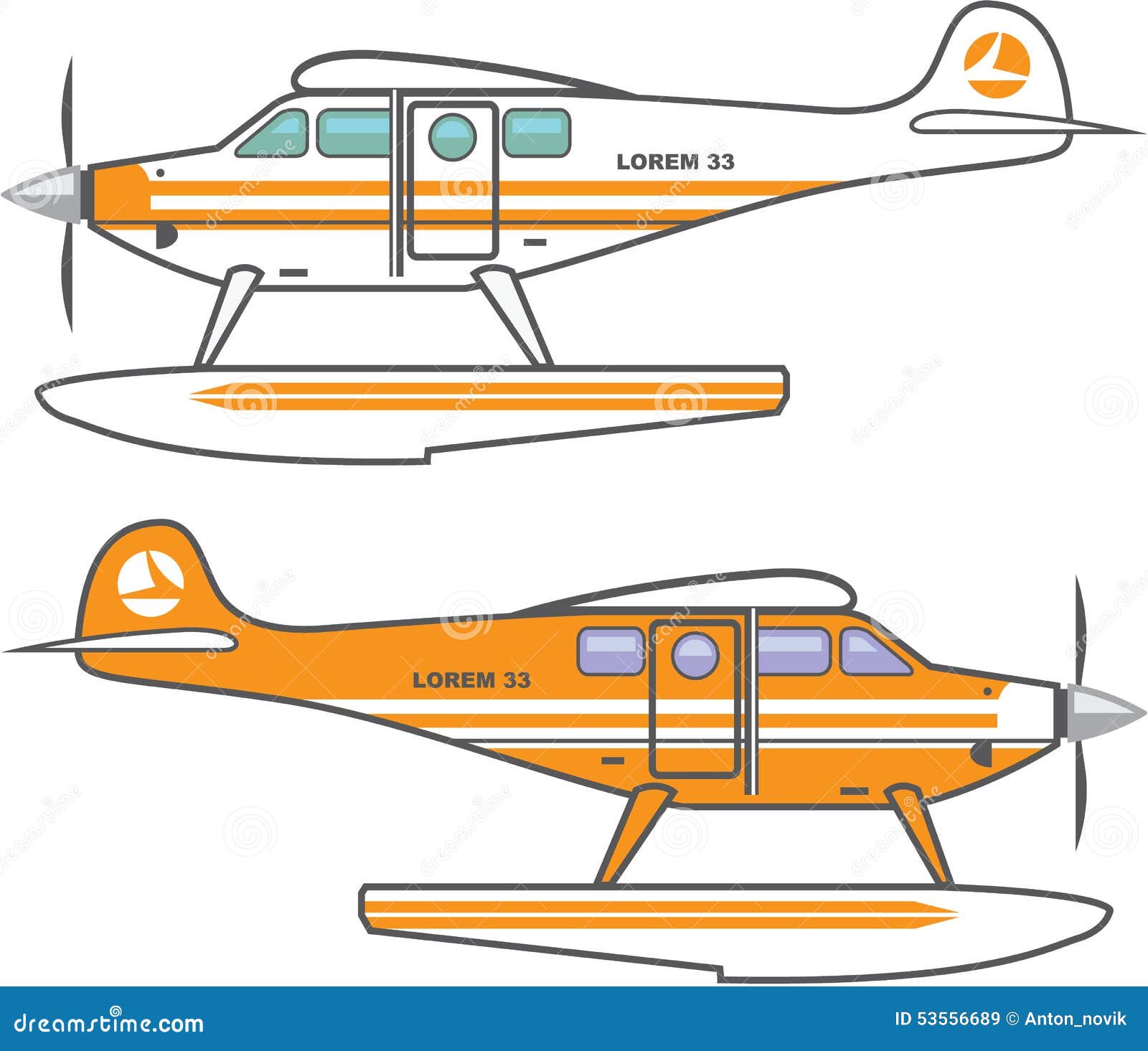 Hydroplane. Floating plane stock vector. Illustration of land - 53556689