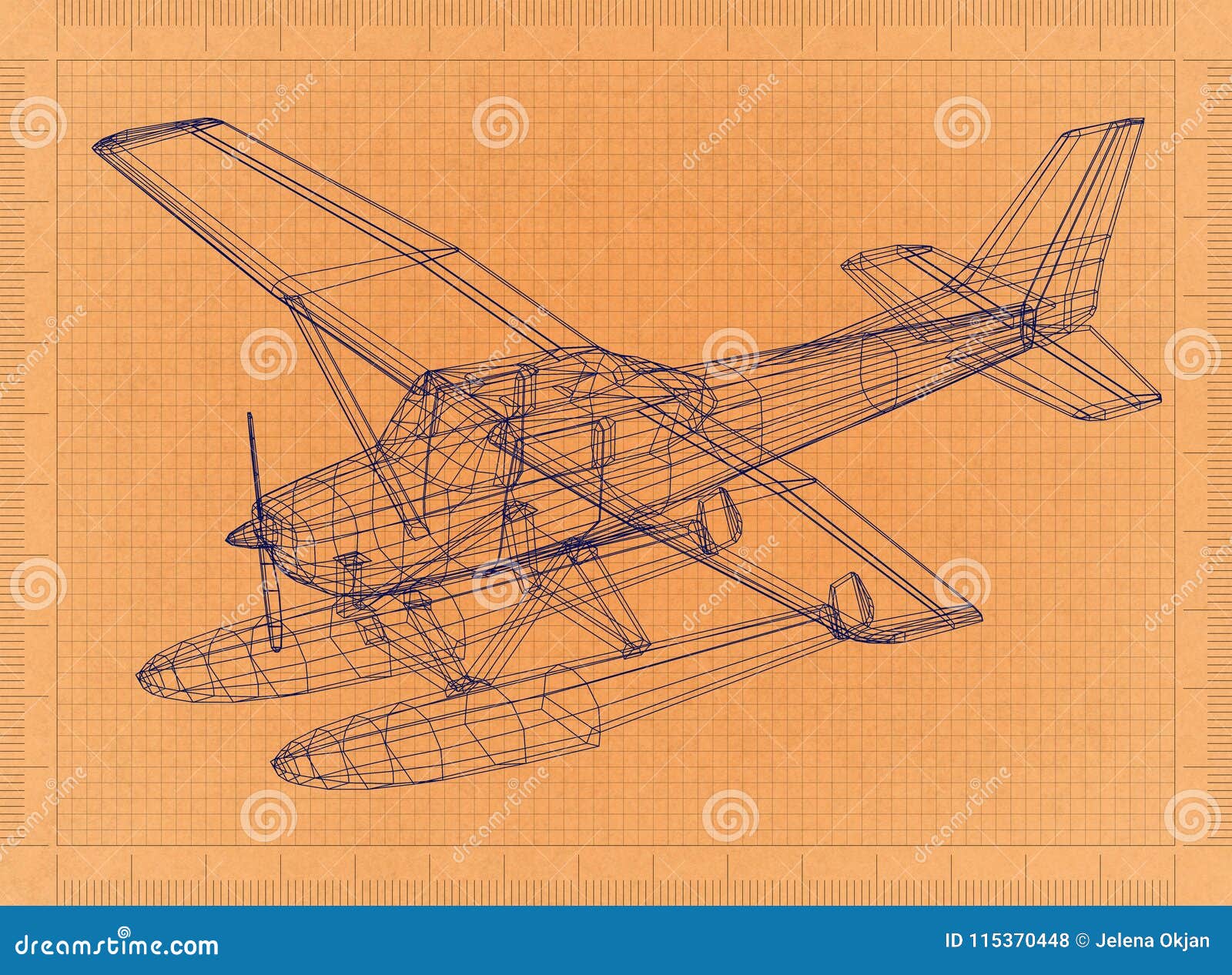 Hydroplane - Retro Blueprint Stock Illustration - Illustration of ...