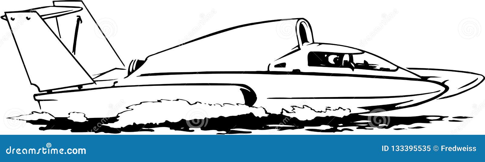 Hydroplane Vector Illustration Stock Vector - Illustration of racer ...