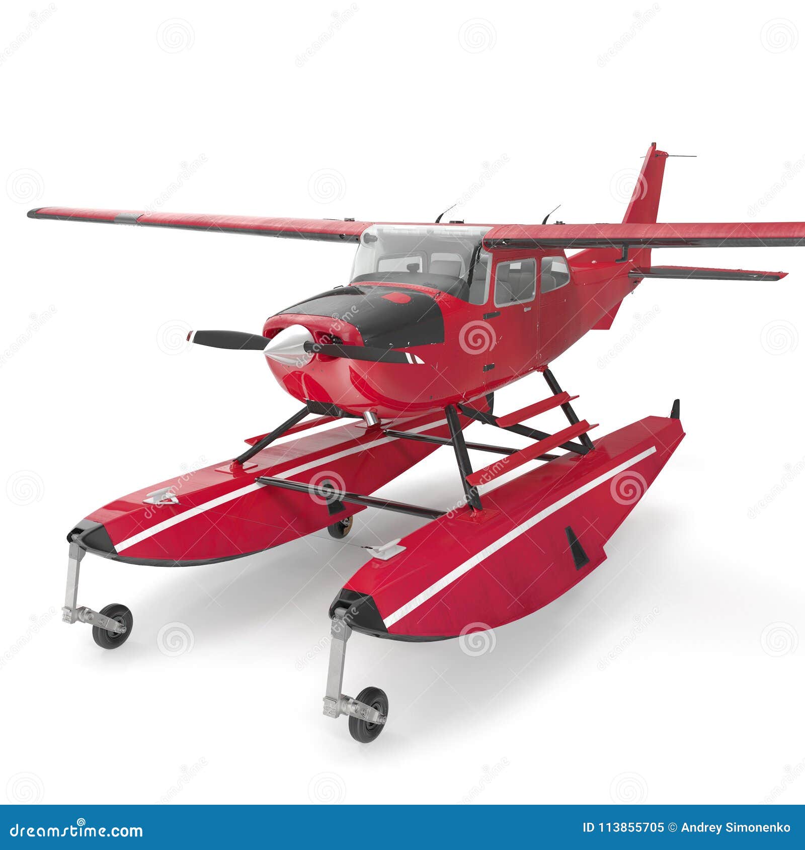Hydroplane On White. Side View. 3D Illustration Royalty-Free Cartoon ...