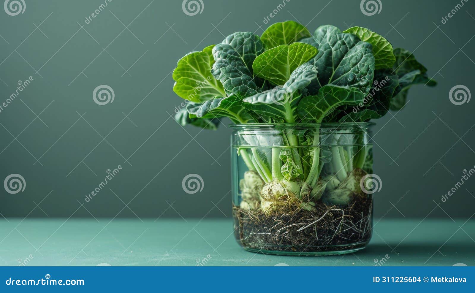 Hydroponic Collards with Roots in Glass. Biotechnology, Science of ...