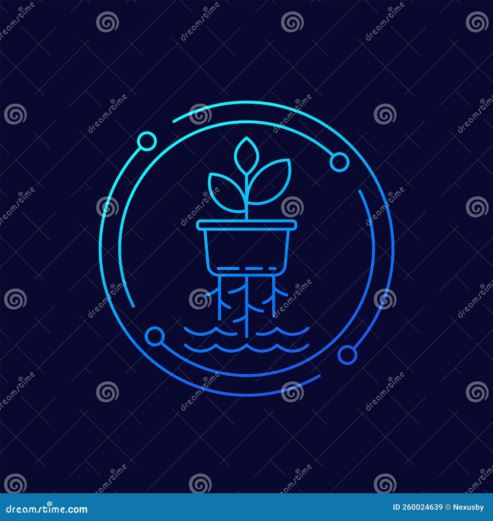 Hydroponic Farming Line Icon for Web Stock Vector - Illustration of ...