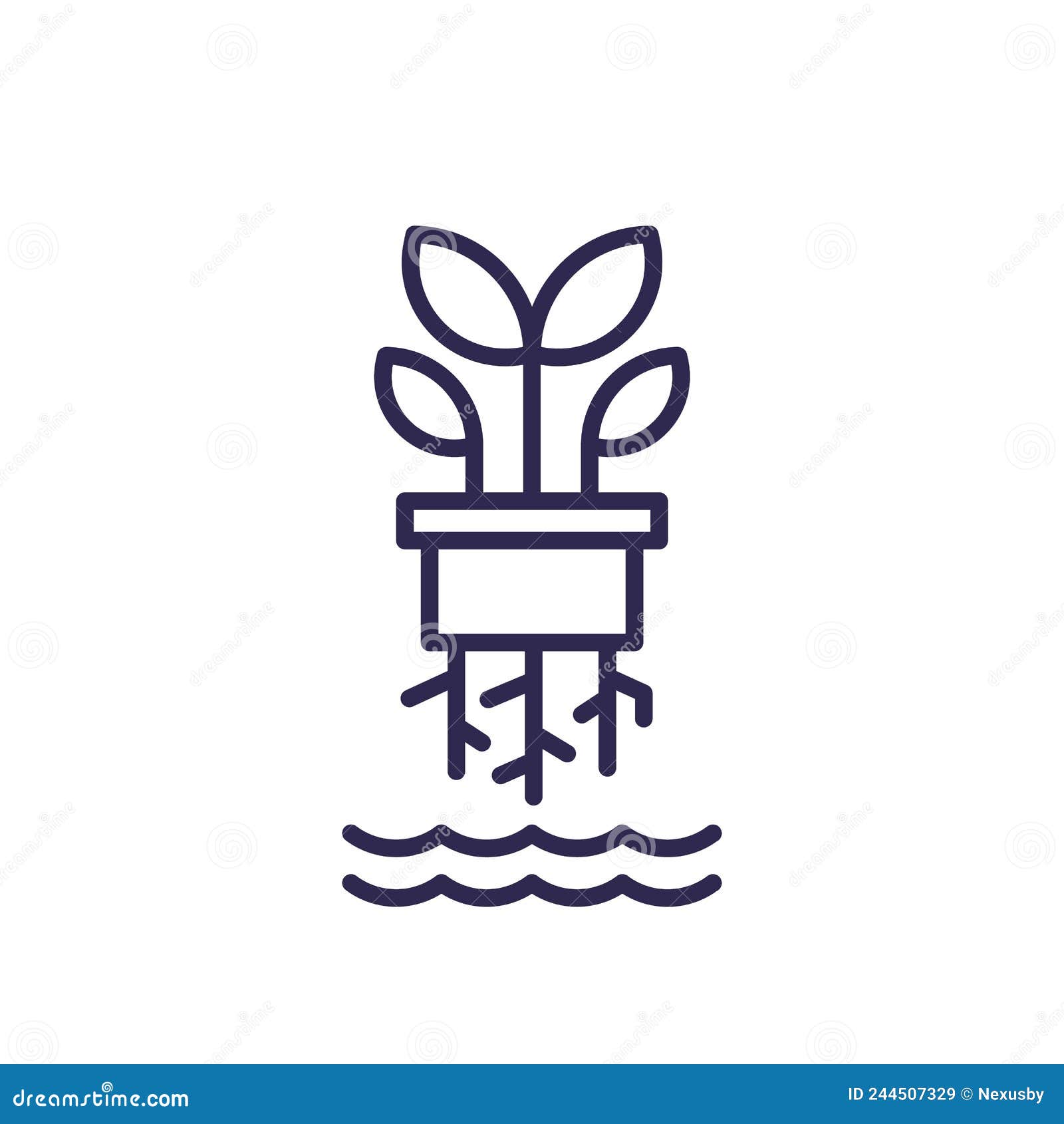Hydroponic Farming Line Icon on White Stock Vector - Illustration of ...