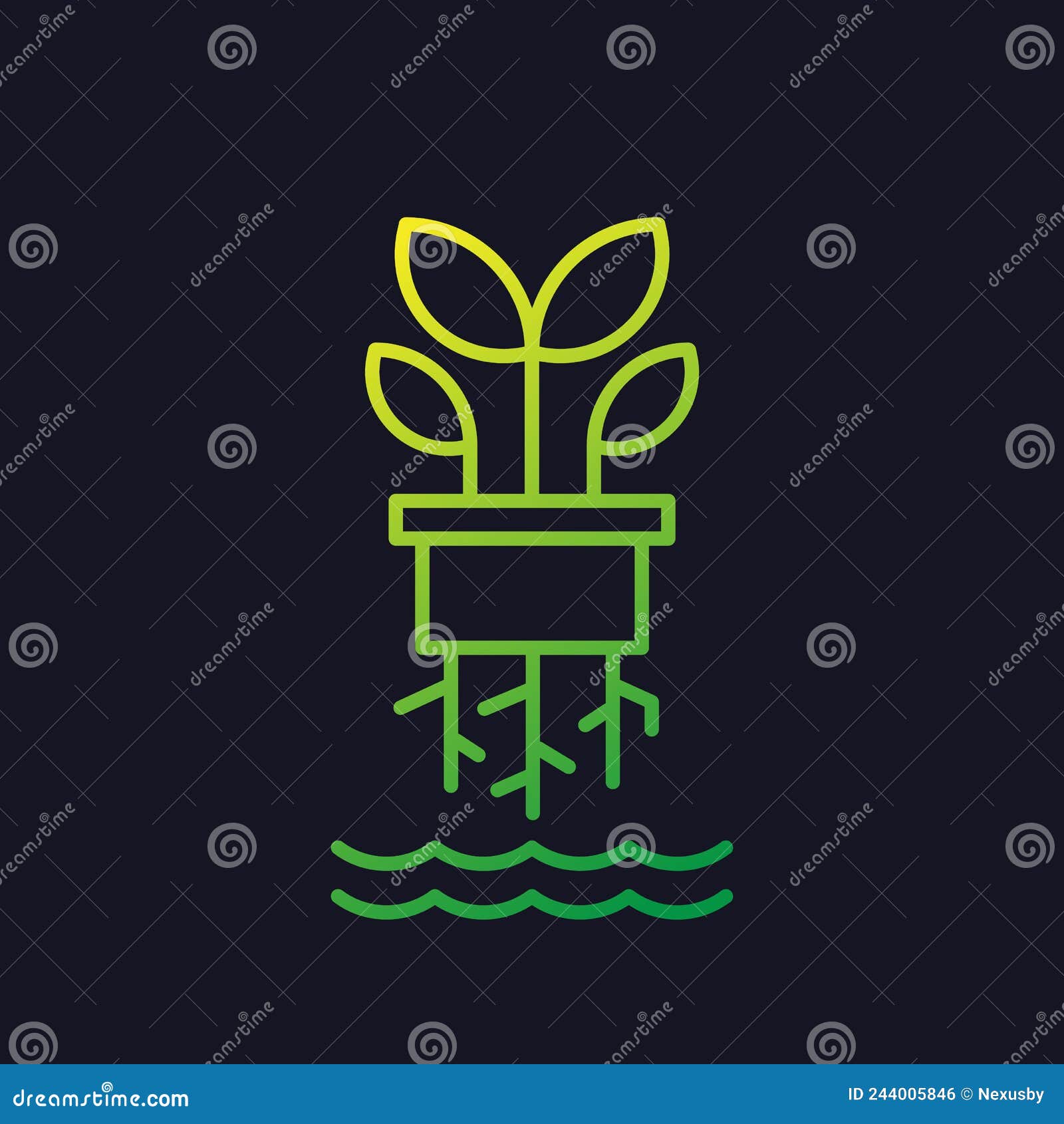 Hydroponic Farming Line Vector Icon Stock Vector - Illustration of leaf ...
