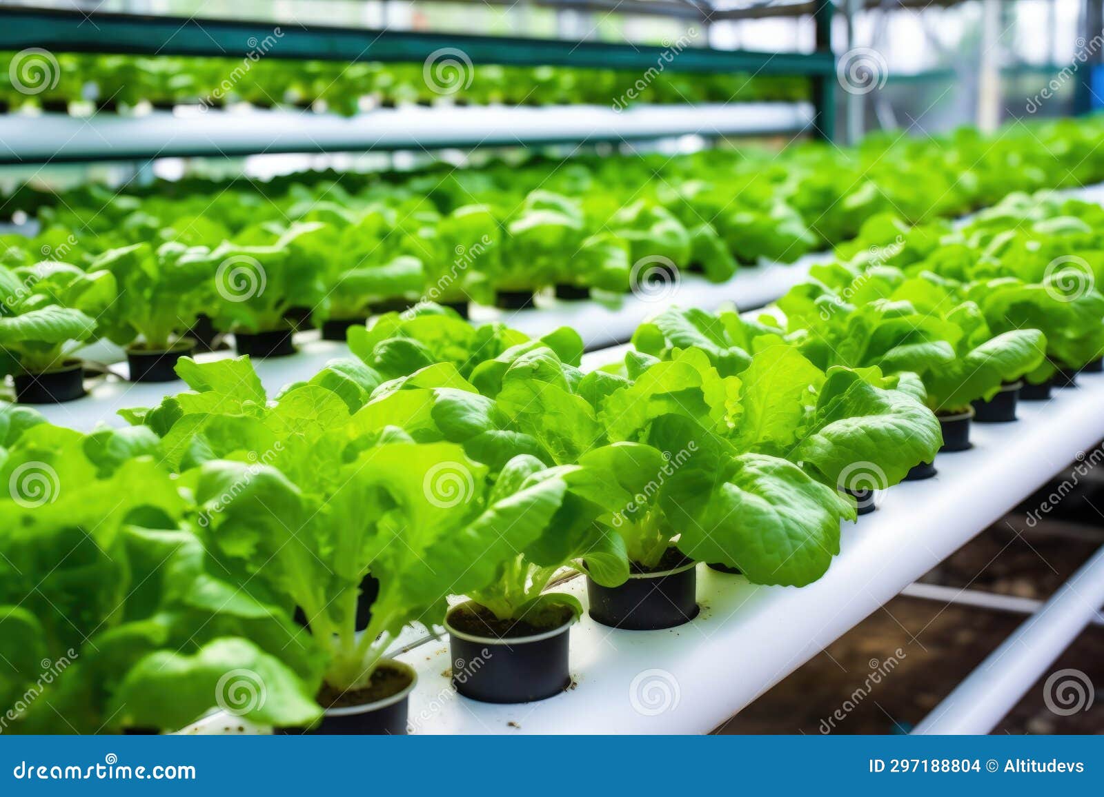 Hydroponic Farming System with Leafy Vegetables Stock Photo - Image of ...