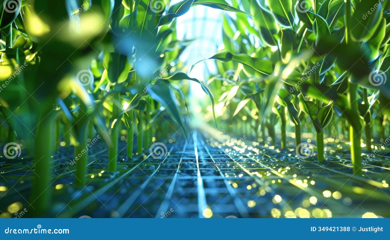 Hydroponic Maize Growing in Modern Greenhouse Illuminated by Sunlight ...