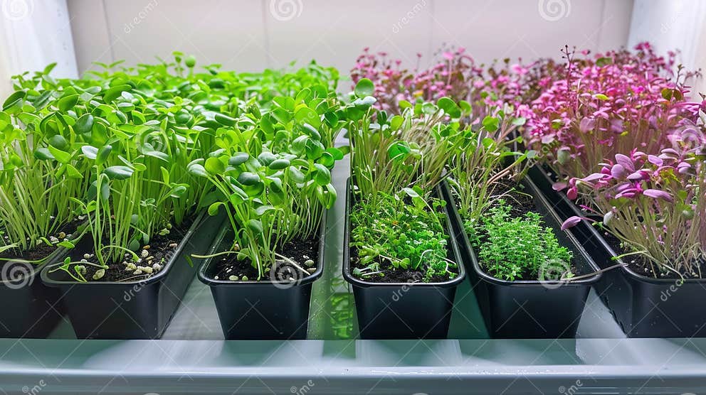 Hydroponic Microgreen Growing System Stock Illustration - Illustration ...