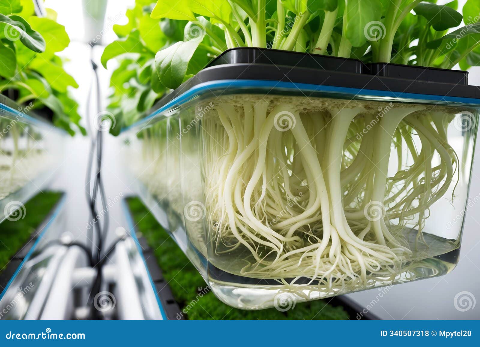 Hydroponic Plant Roots in Transparent Container Stock Illustration ...