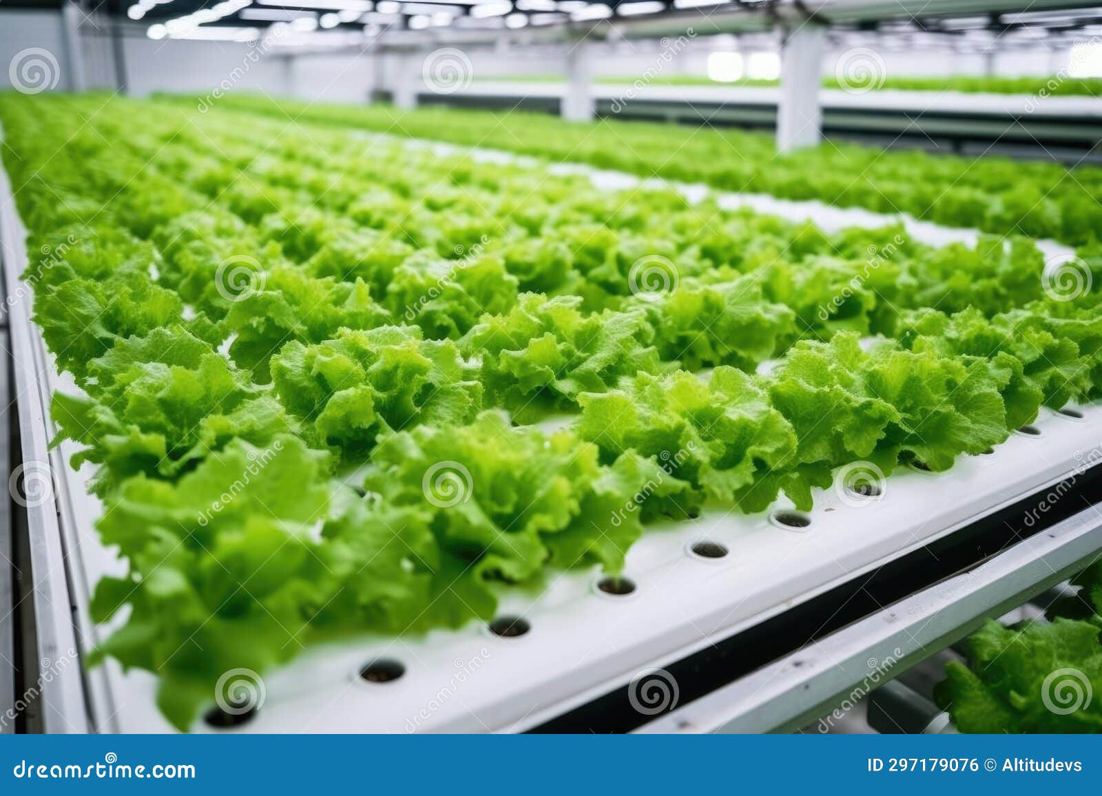 A Hydroponic System Growing Lettuce Indoors Stock Photo - Image of ...
