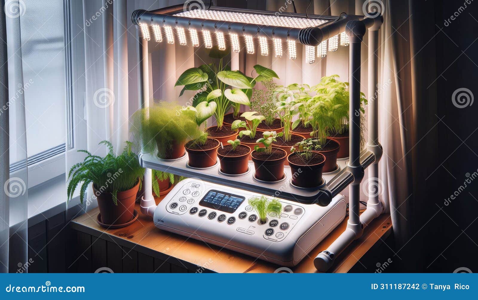 Hydroponic System with LED Lighting for Soilless Growing of Plants in ...
