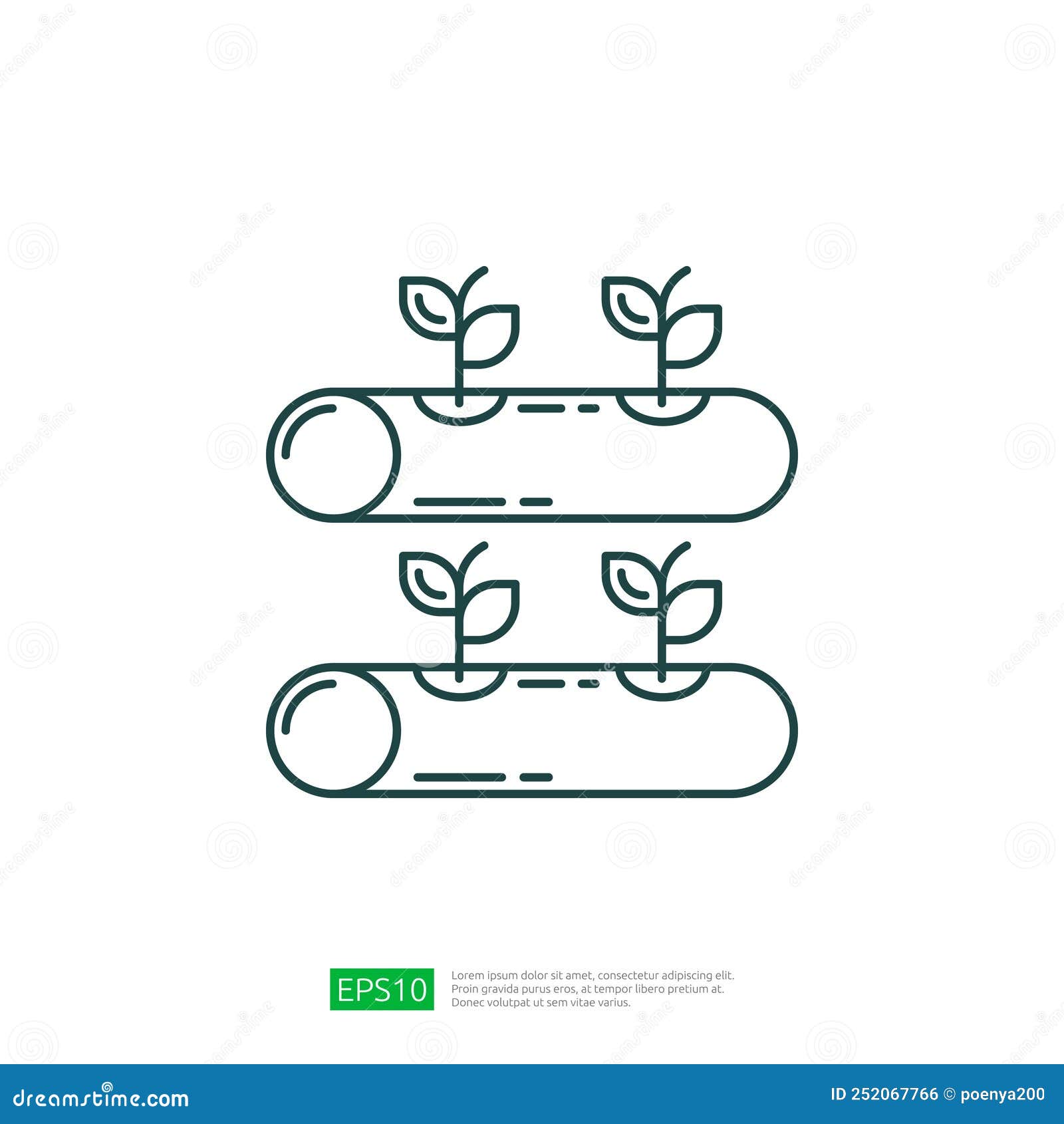 Hydroponics Farming Vector Line Icon Stock Vector - Illustration of ...