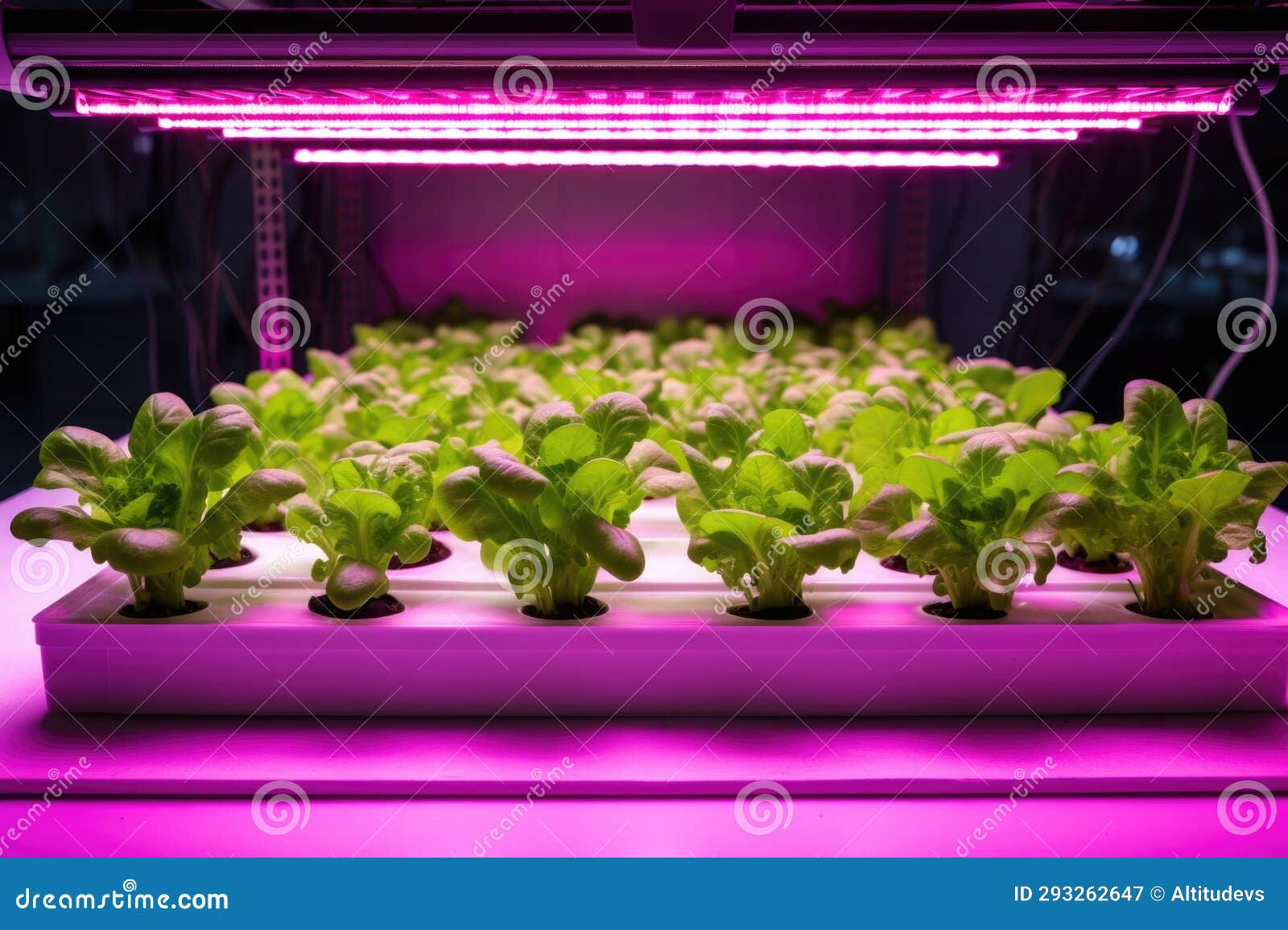 Hydroponics System Using Led Lights for Plant Growth Stock Illustration ...