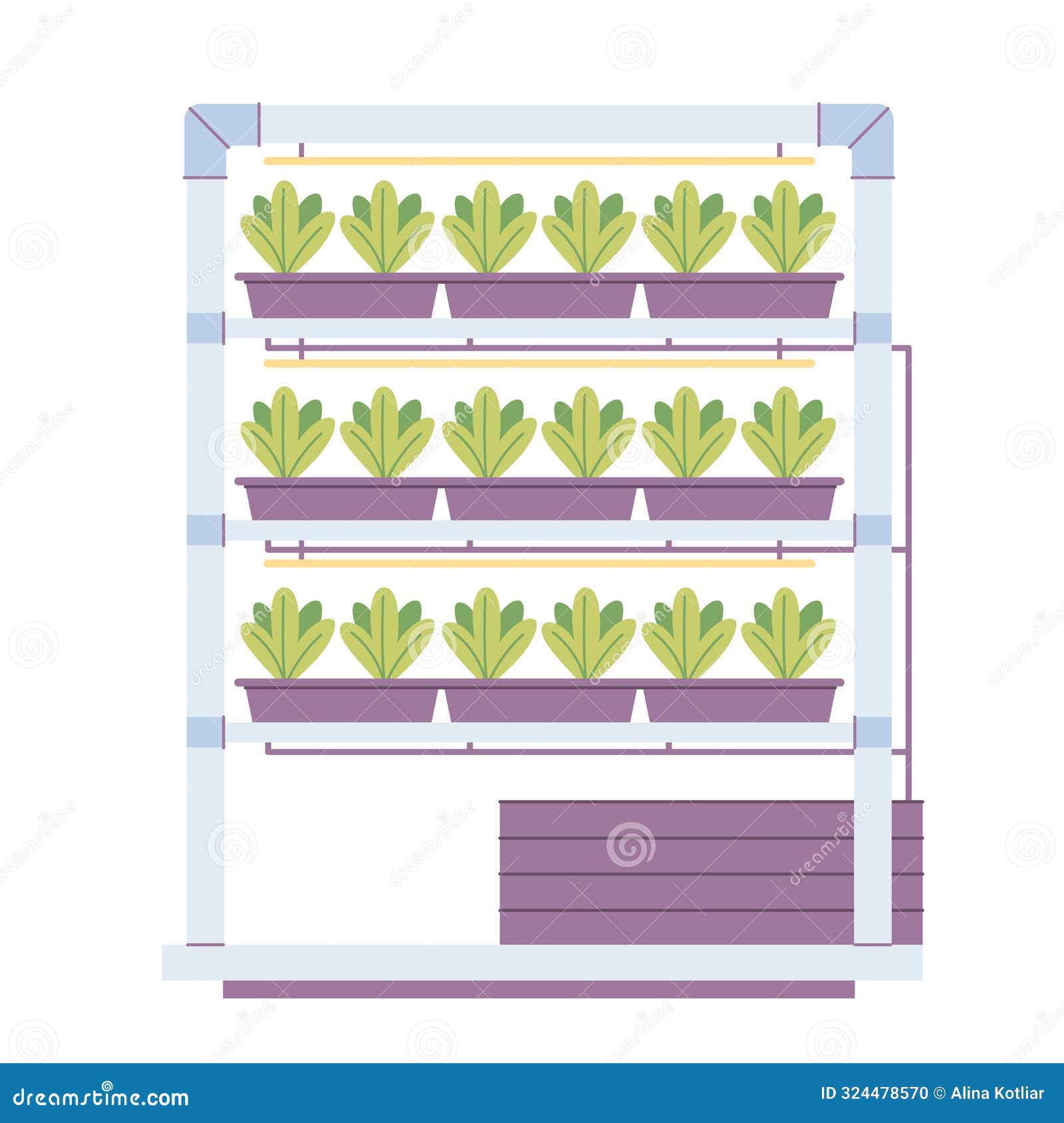 Hydroponics Technology Vector Illustration Featuring A Greenhouse ...