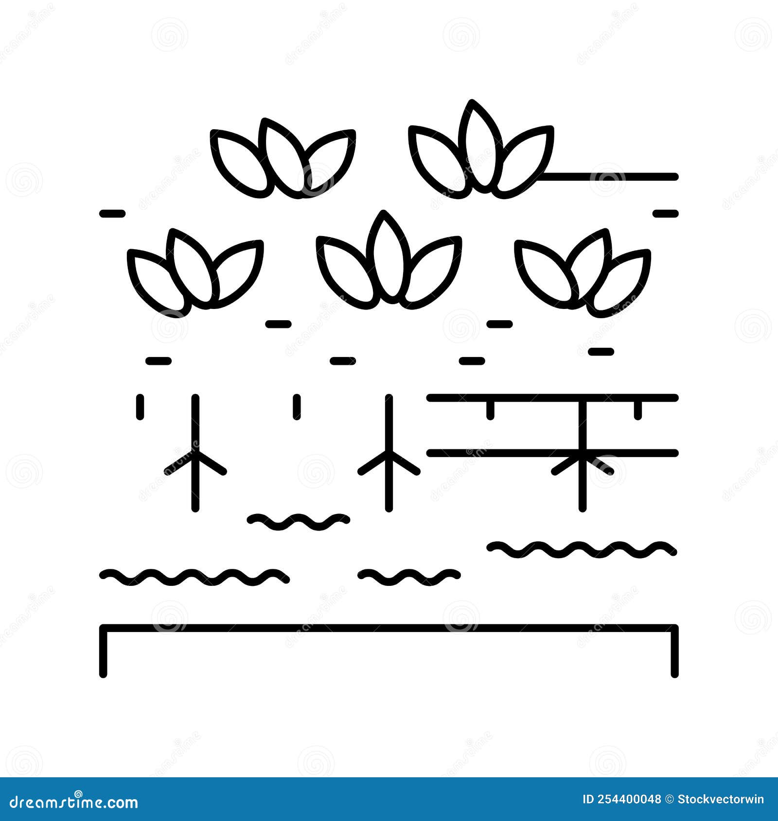 Hydroponics Water System Irrigation Line Icon Vector Illustration Stock ...