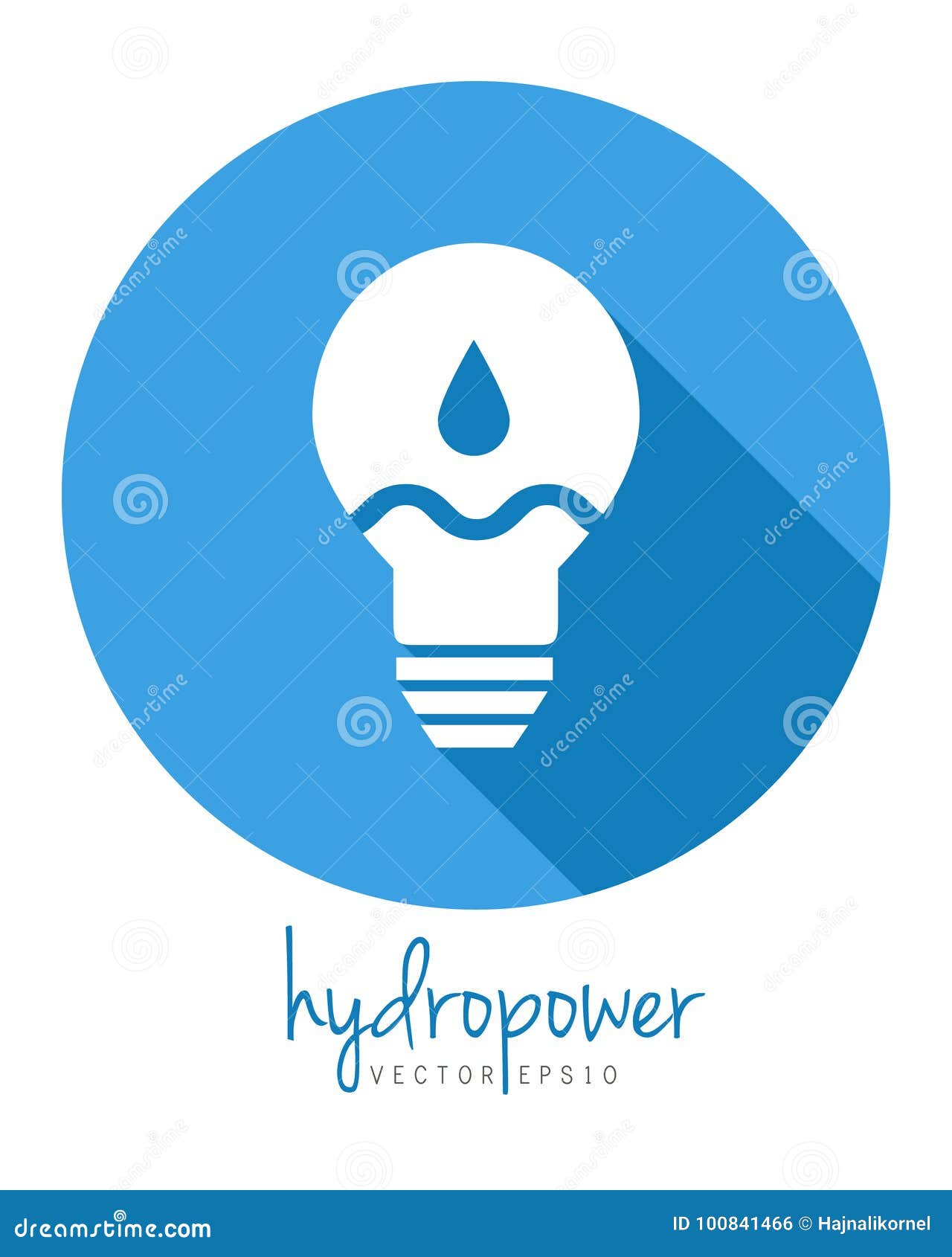 Hydropower Concept with Waterdrop and Lightbulb Stock Vector ...