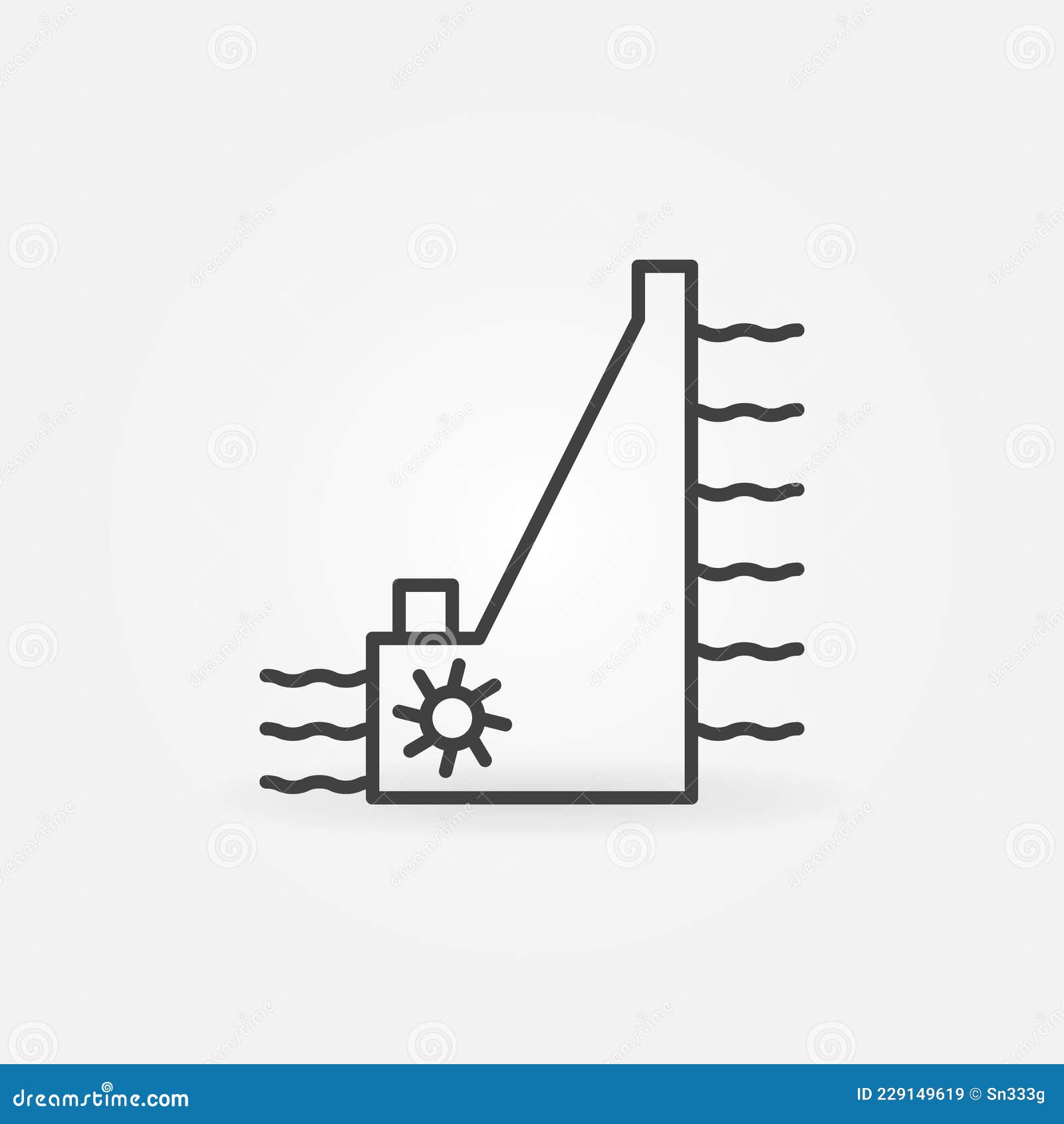 Hydropower Dam Vector Thin Line Concept Icon or Sign Stock Vector ...