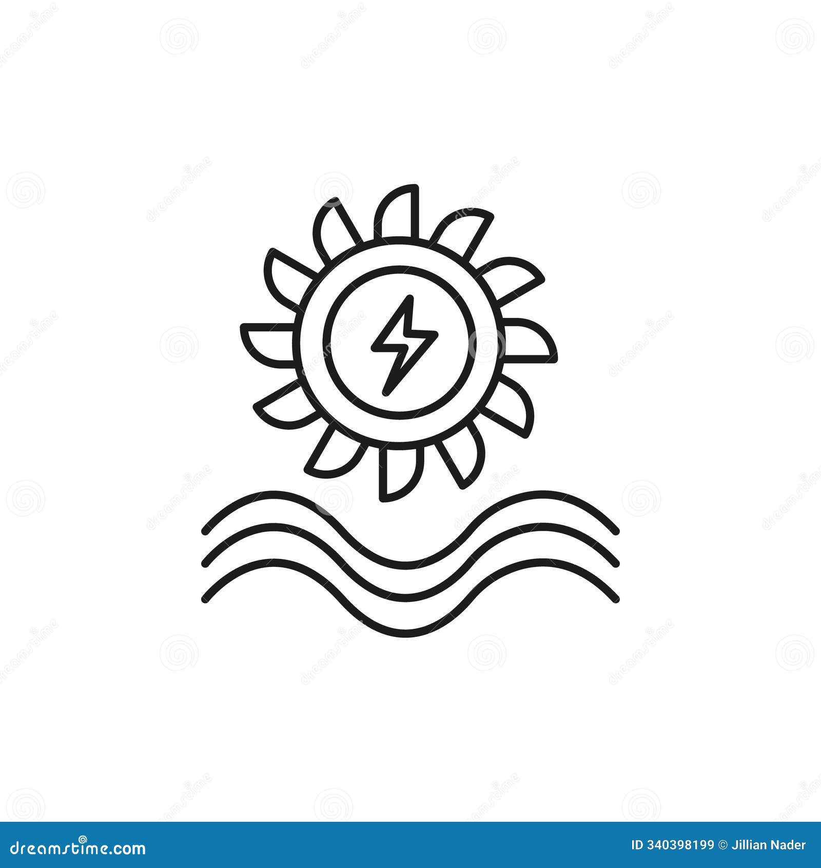 Hydropower Icon Flat Line Symbol Set Stock Illustration - Illustration ...