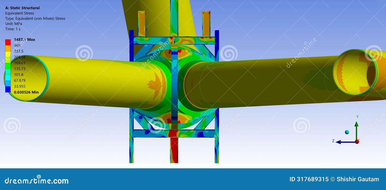Hydropower Penstock Bifurcation Design Stock Illustration ...