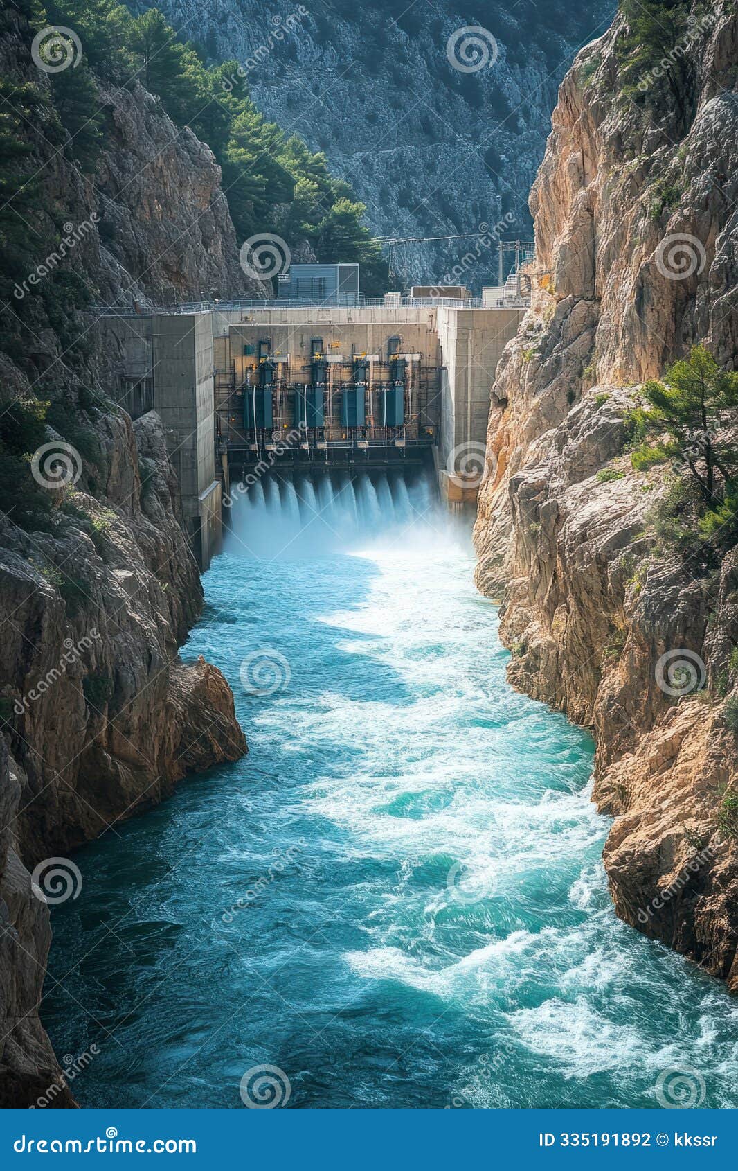 Hydropower Plant, a Hydropower Plant in a Rugged Mountain Gorge ...