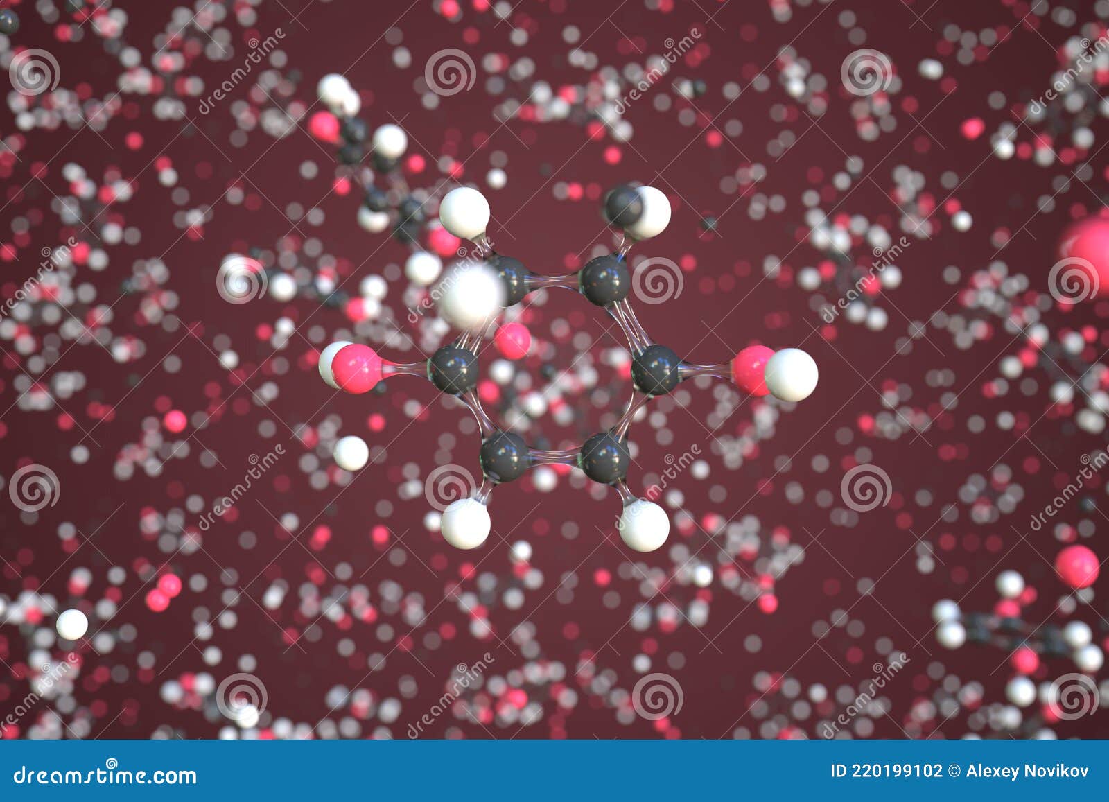 Hydroquinone Molecule, Conceptual Molecular Model. Chemical 3d ...