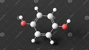 Hydroquinone Molecule, Molecular Structure, Benzene-1.4-diol, Ball and ...