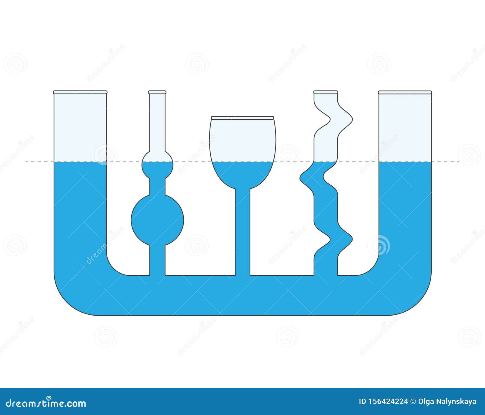 Hydrostatic Pressure. Communicating Vessels. Stock Vector ...