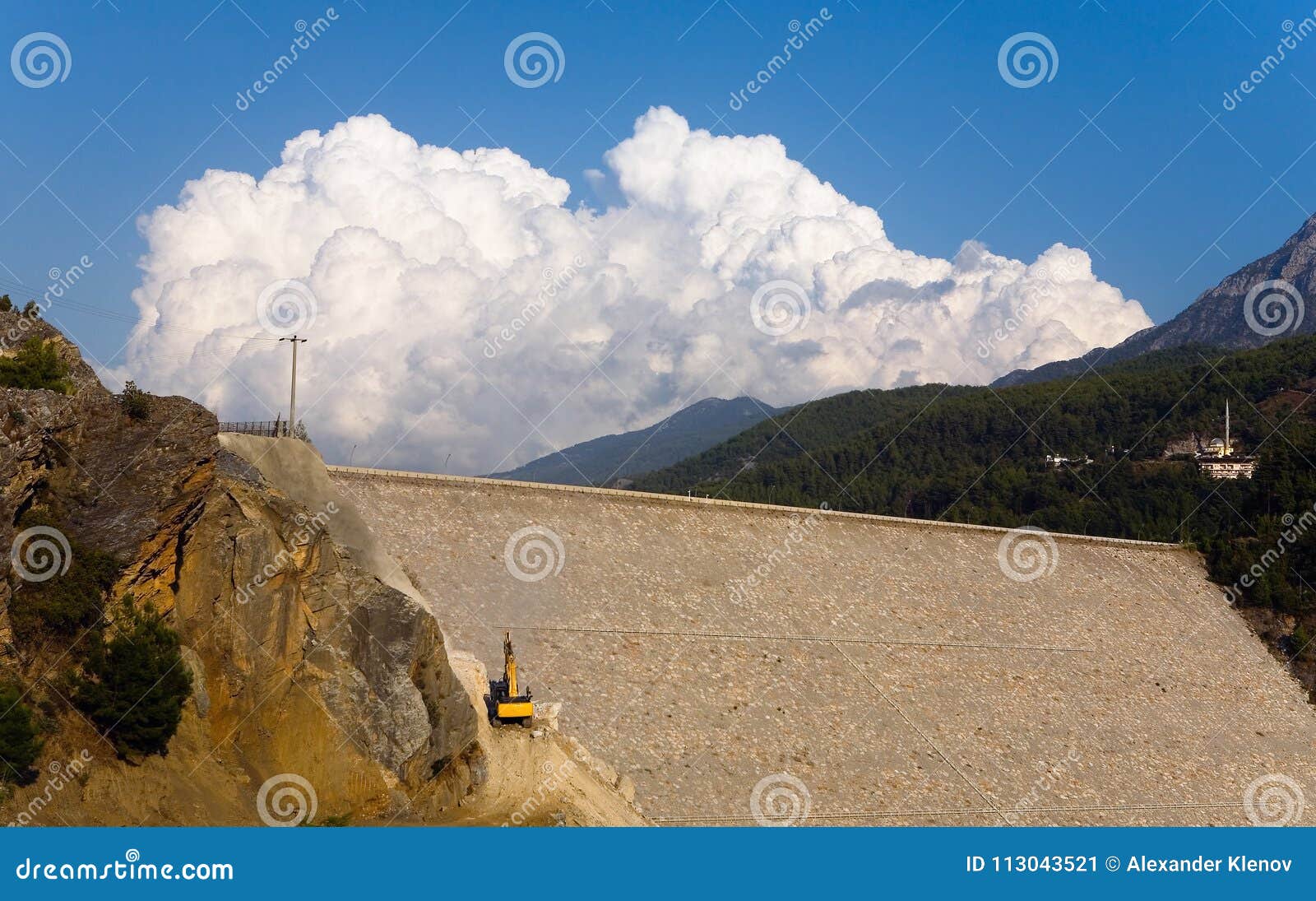 Hydrotechnical Construction on the River Dimchay. Stock Image - Image ...