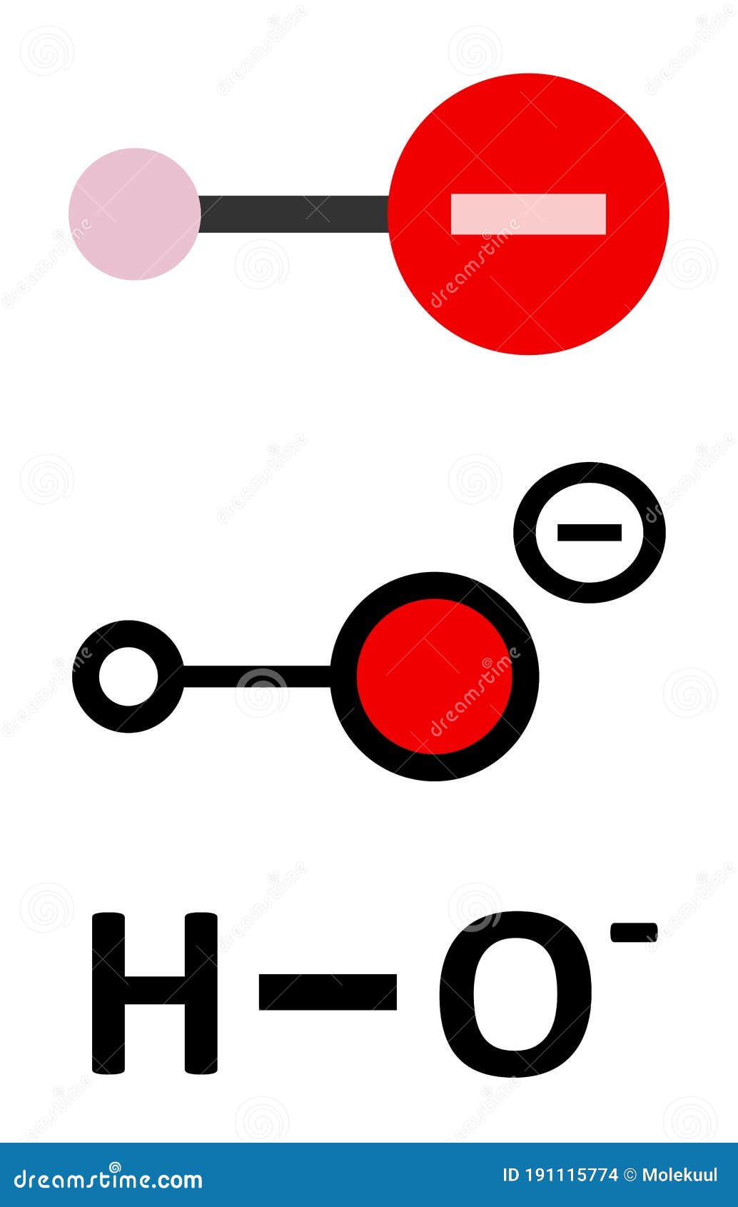 Hydroxide Anion, Chemical Structure Stock Vector - Illustration of ...
