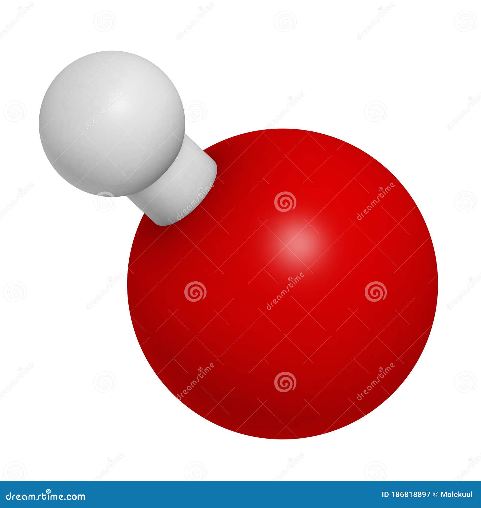 Hydroxide Anion, Chemical Structure. 3D Rendering Stock Illustration ...