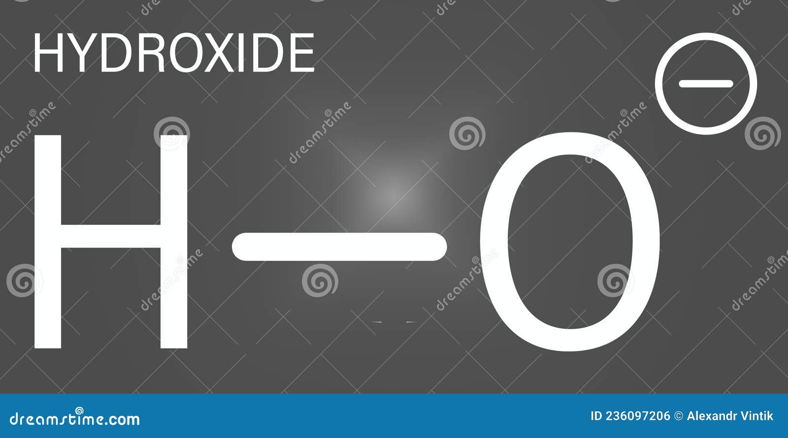 Hydroxide Anion. Structural Chemical Formula And Molecule Model. Sheet ...