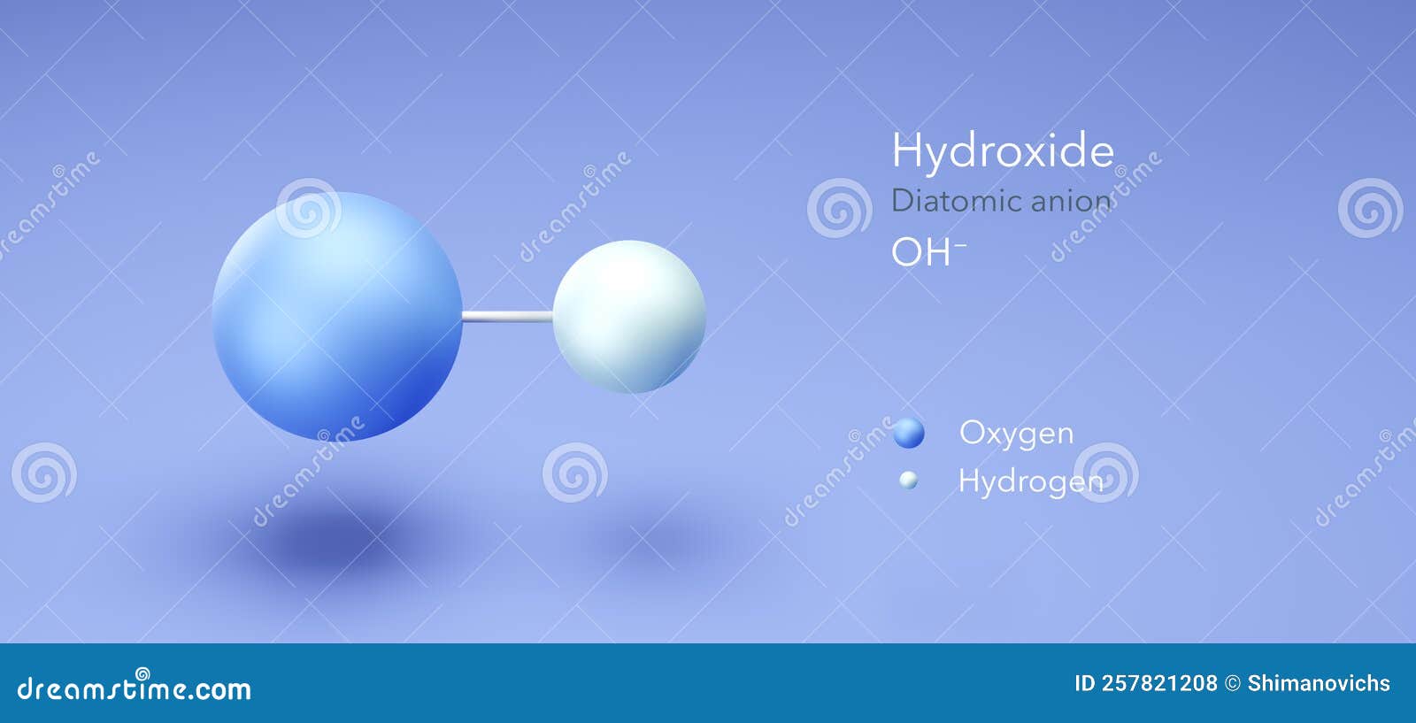 Hydroxide, Molecular Structures, Diatomic Anion, 3d Model, Structural ...
