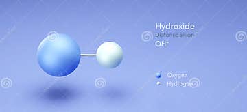 Hydroxide, Molecular Structures, Diatomic Anion, 3d Model, Structural ...