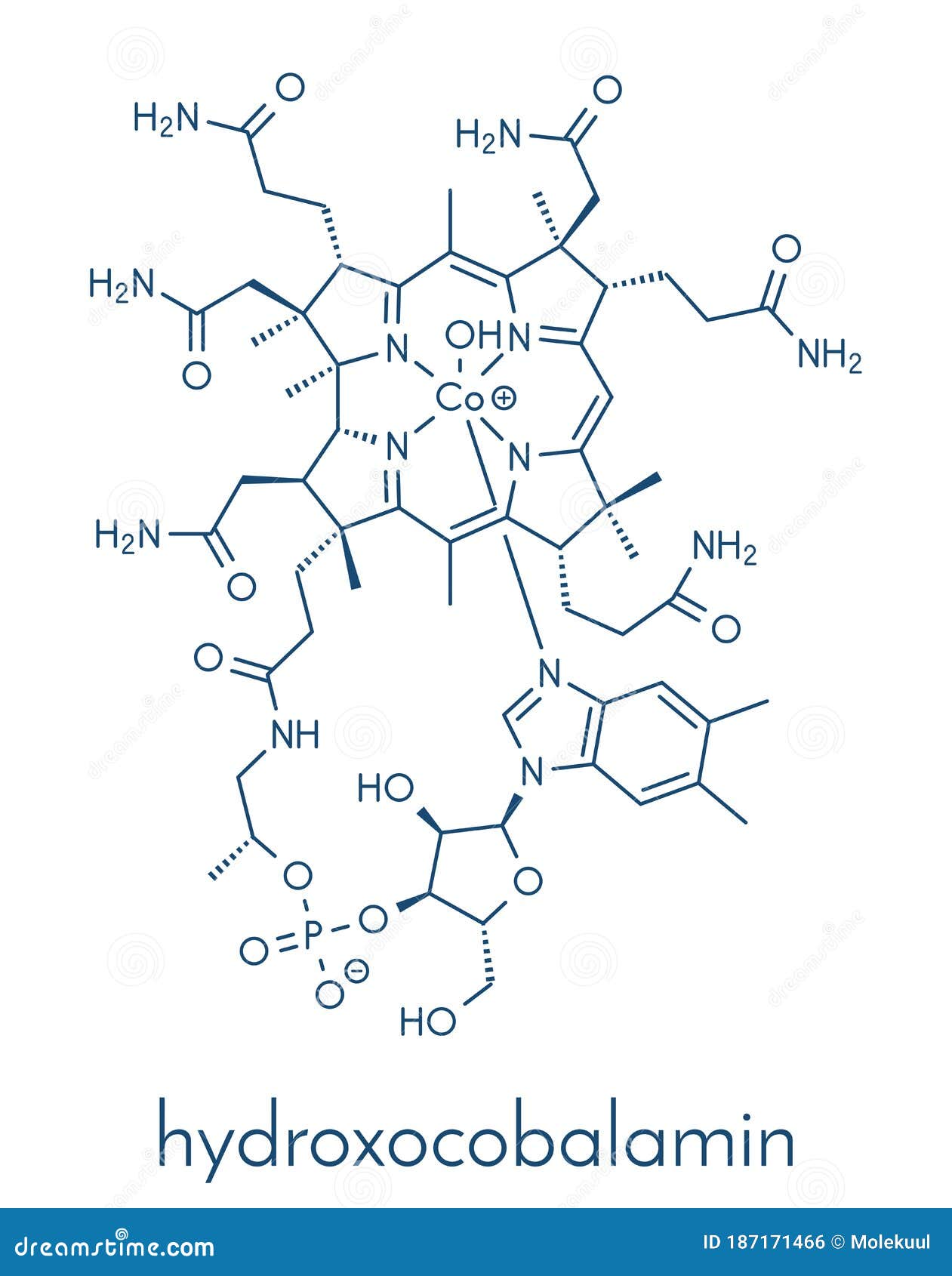Hydroxocobalamin Vitamin B12 Molecule. Often Given Therapeutically in ...