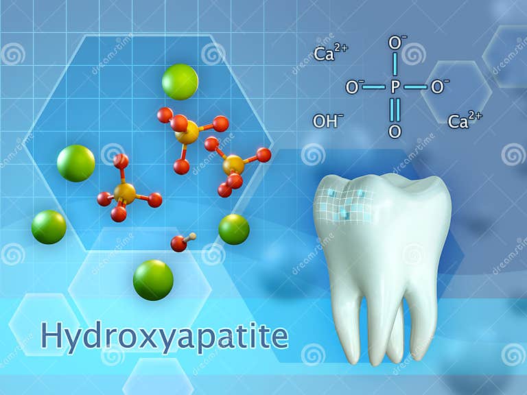 Hydroxyapatite Molecule and Chemical Formula Stock Illustration ...