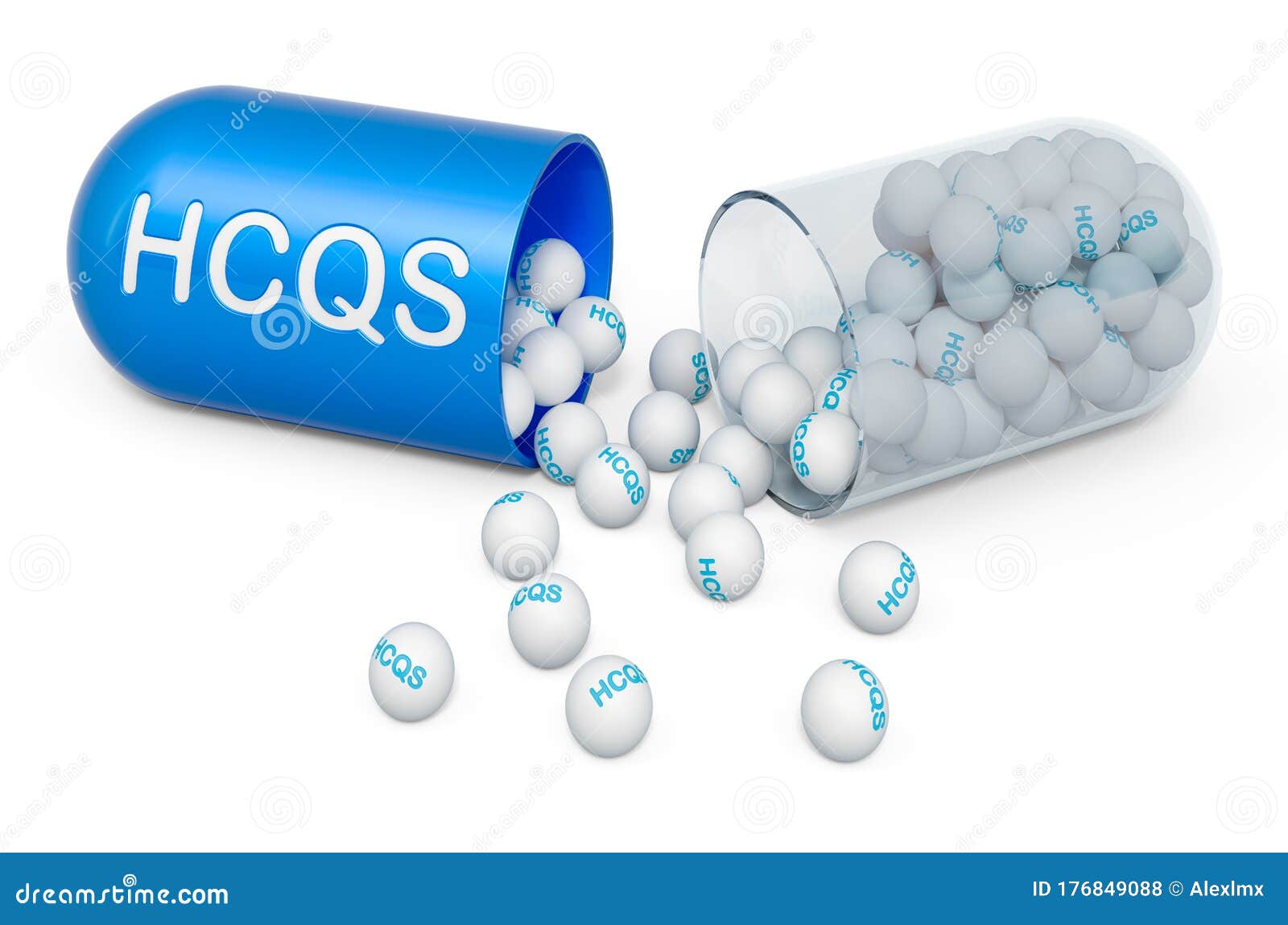 Hydroxychloroquine. Chemical Formula Of HCQ, Molecular Structure. 3D ...