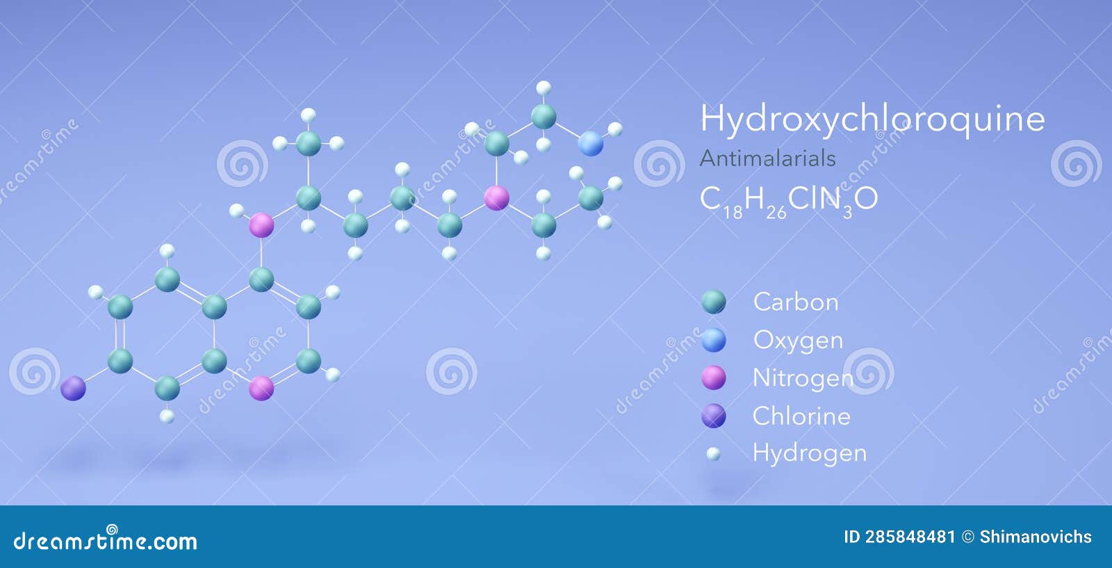 Hydroxychloroquine Molecular Structure, 3d Model Molecule ...