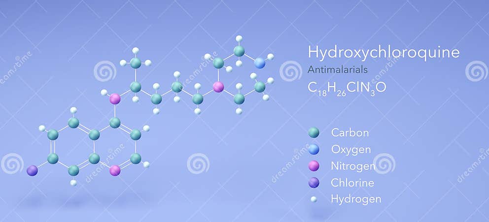 Hydroxychloroquine Molecule, Molecular Structures, Antimalarials, 3d ...