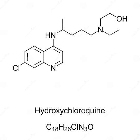 Hydroxychloroquine, HCQ Skeletal Formula and Molecular Structure Stock ...