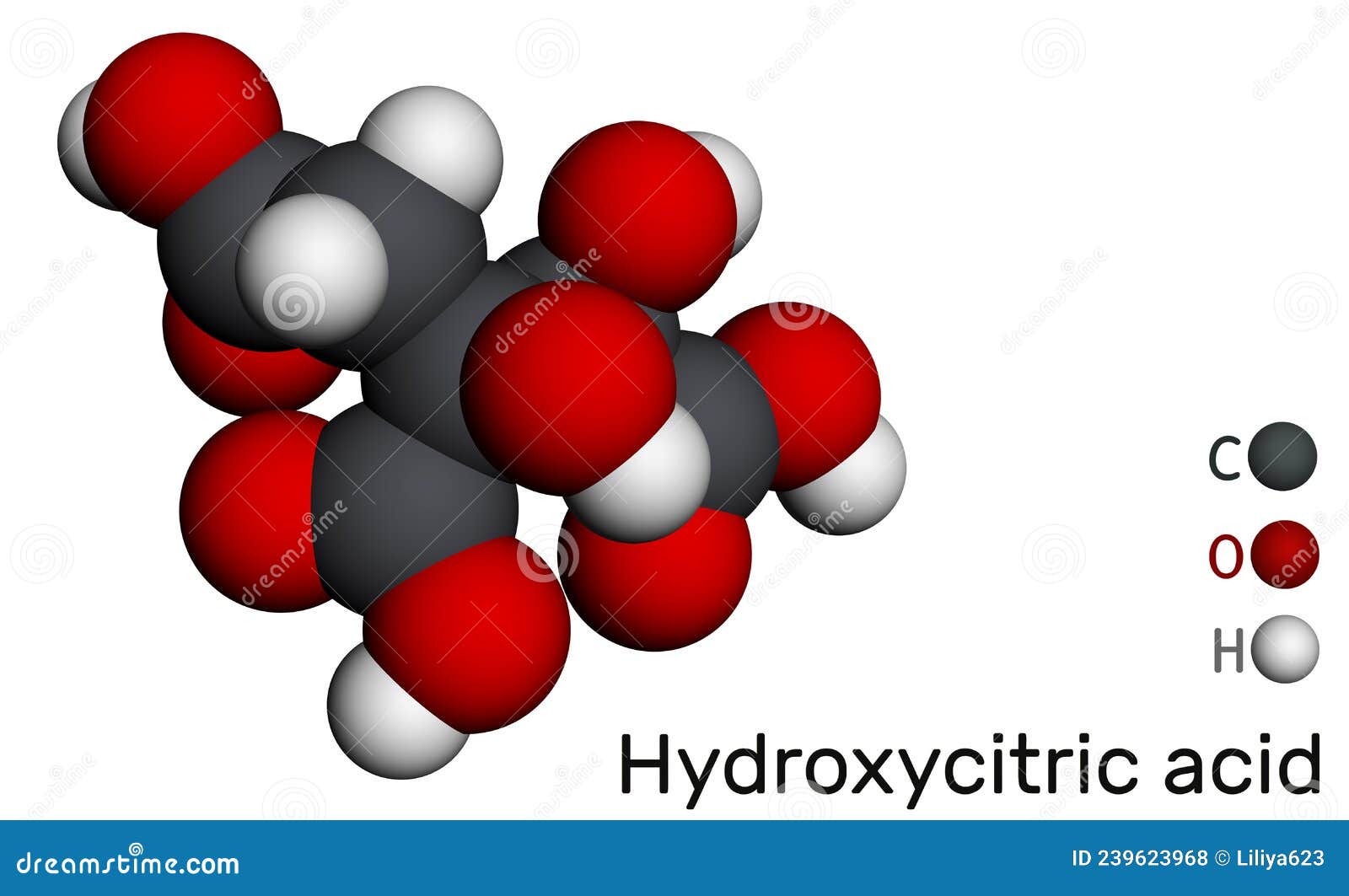 Hydroxycitric Acid, HCA Molecule. it is Derivative of Citric Acid ...