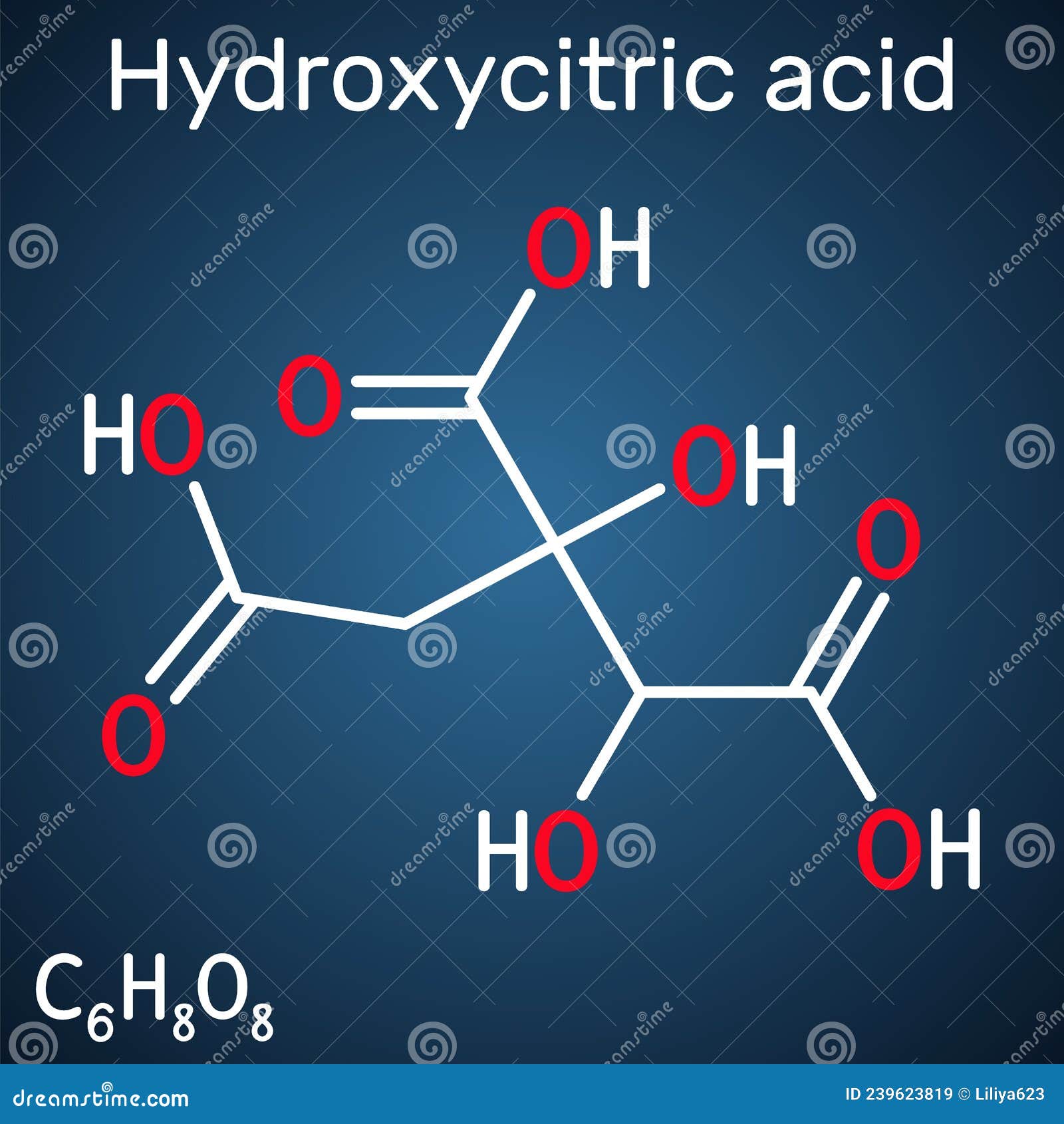 Hydroxycitric Acid, HCA Molecule. it is Derivative of Citric Acid ...