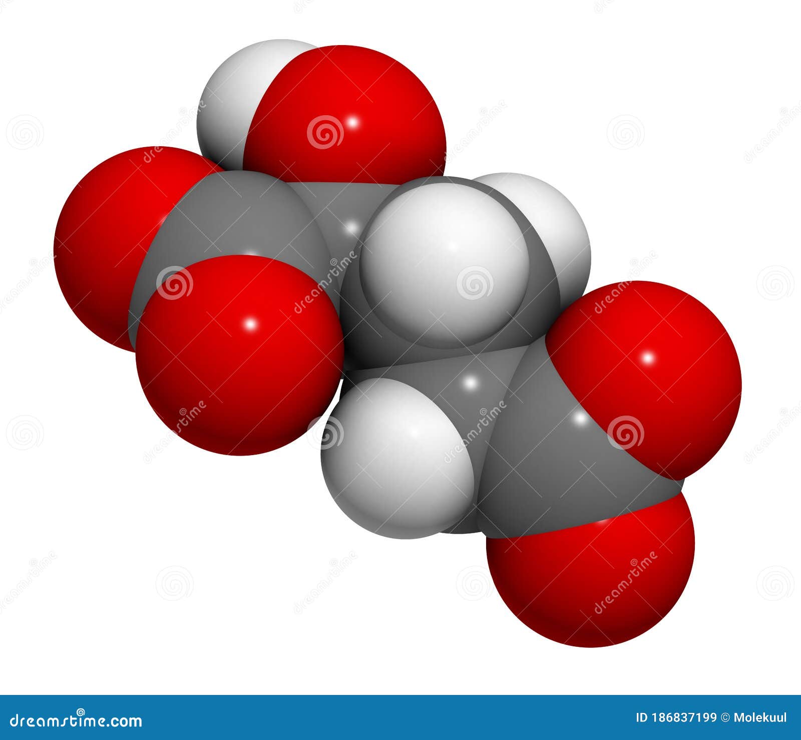 2-hydroxyglutarate Molecule. 3D Rendering Stock Illustration ...