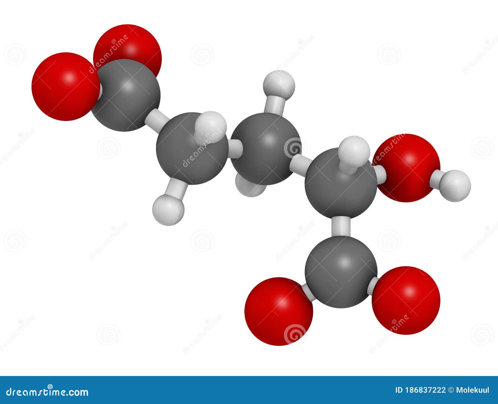 2-hydroxyglutarate Molecule. 3D Rendering Stock Illustration ...
