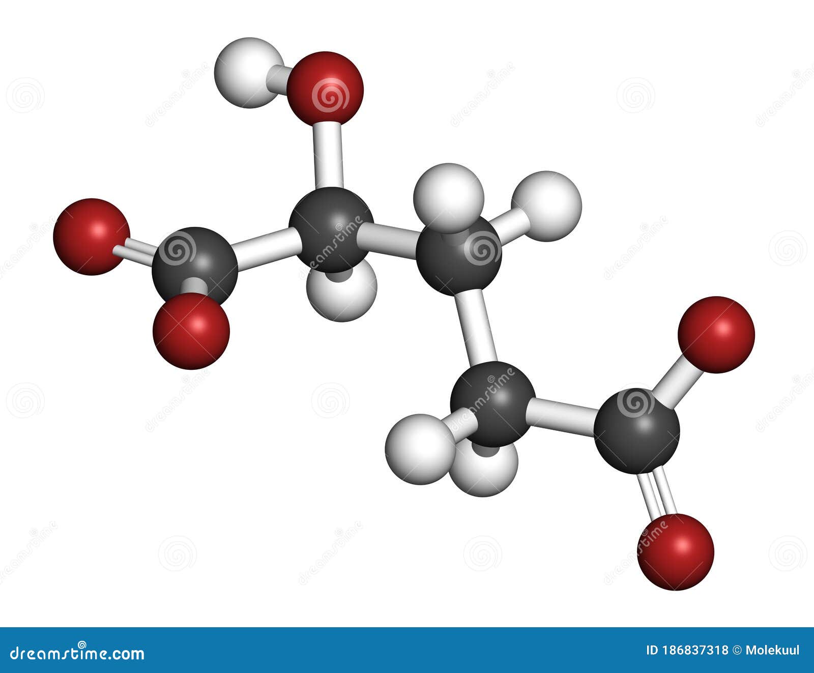 2-hydroxyglutarate Molecule. 3D Rendering Stock Illustration ...