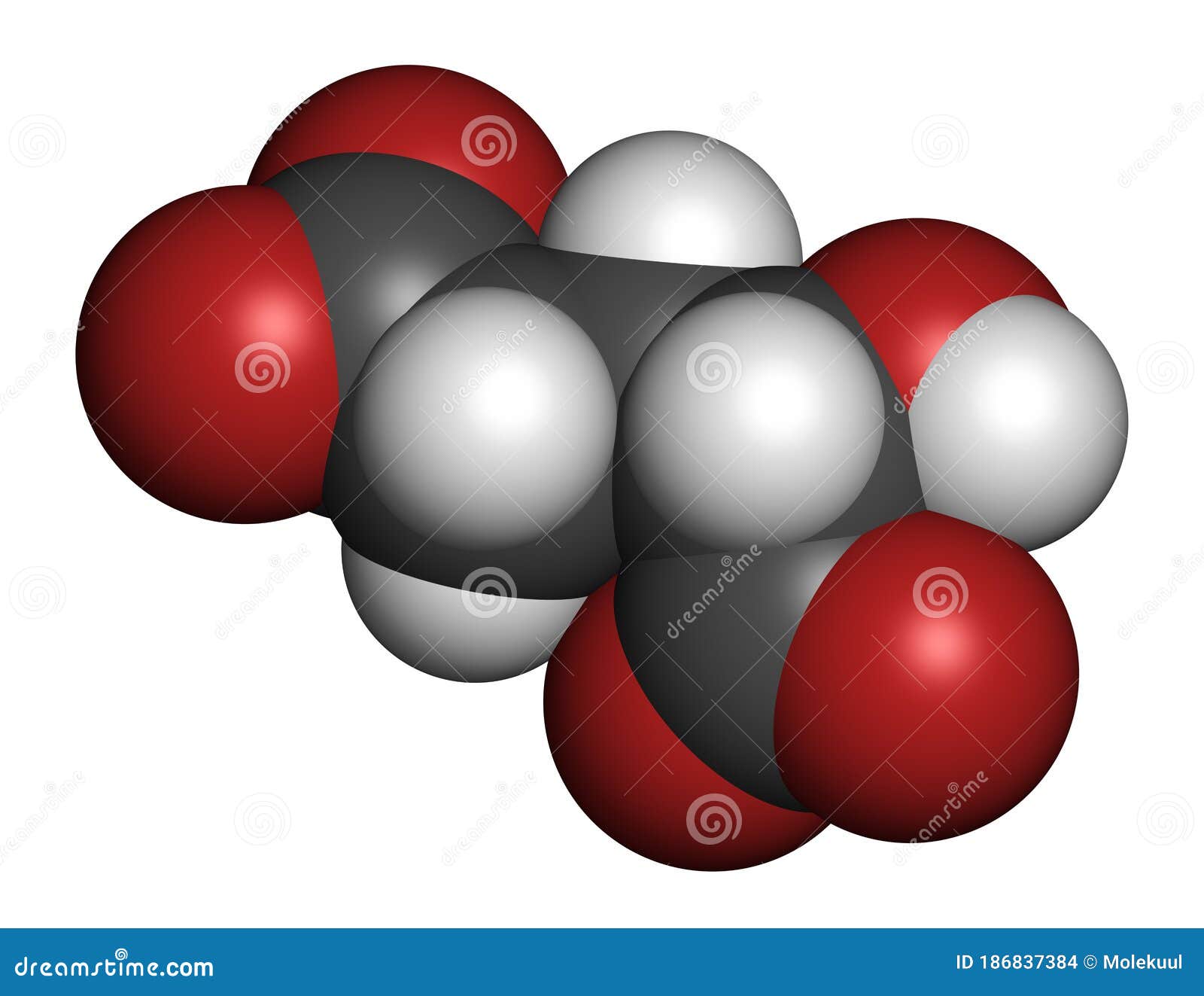 2-hydroxyglutarate Molecule. 3D Rendering Stock Illustration ...